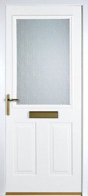 Arlington Obscure Panelled White Back door & frame, (H)2085mm (W)840mm ...