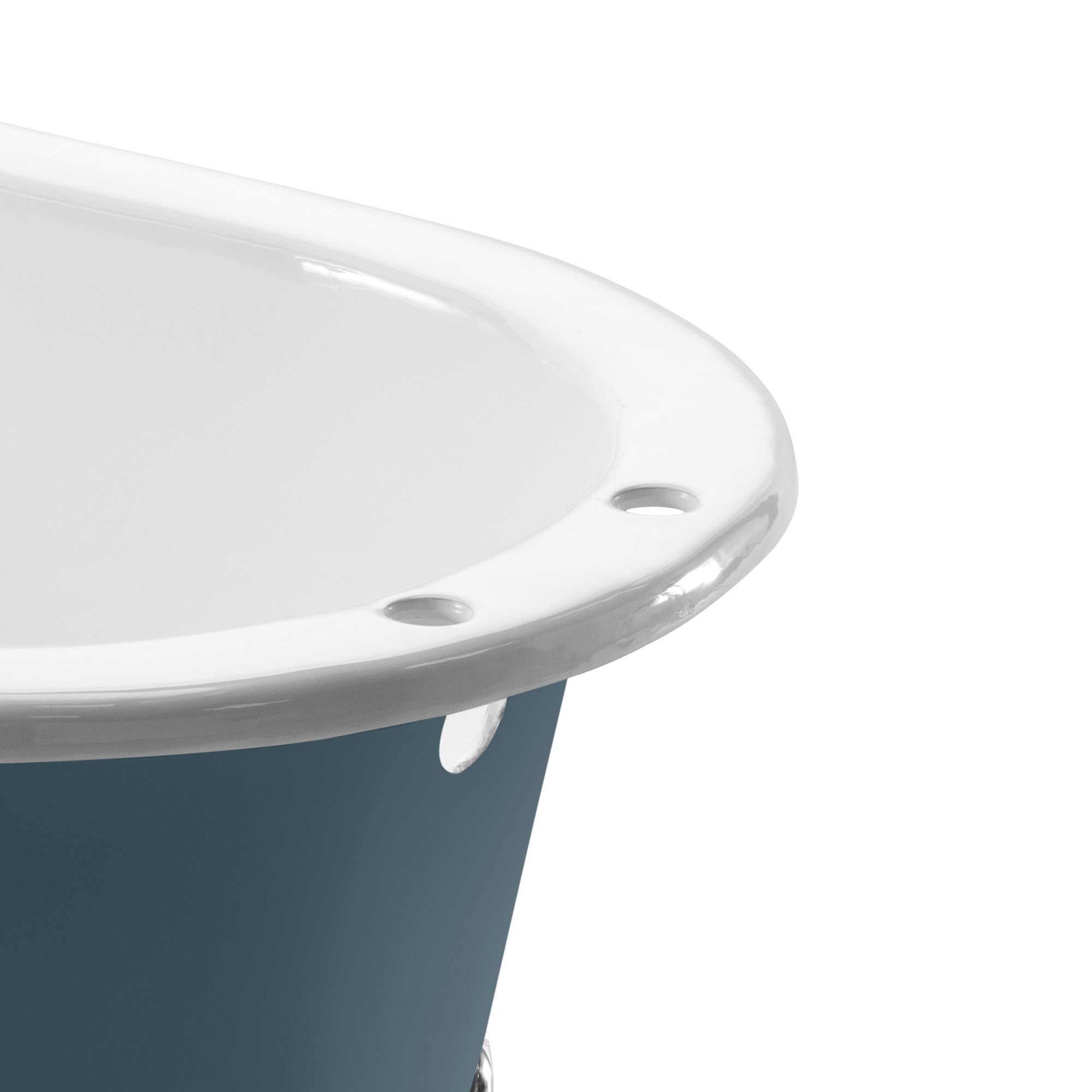 Arroll Bordeaux Gloss Blue Slipper Single ended Bath with 2 Tap holes ...