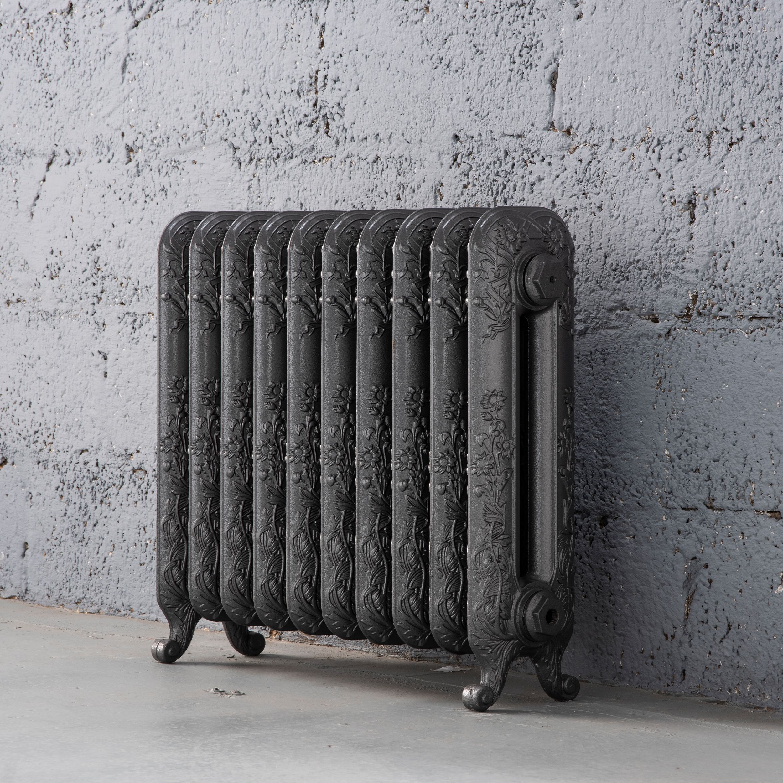 Arroll Daisy Cast iron Grey 10 Column Radiator, (W)684mm x (H)597mm