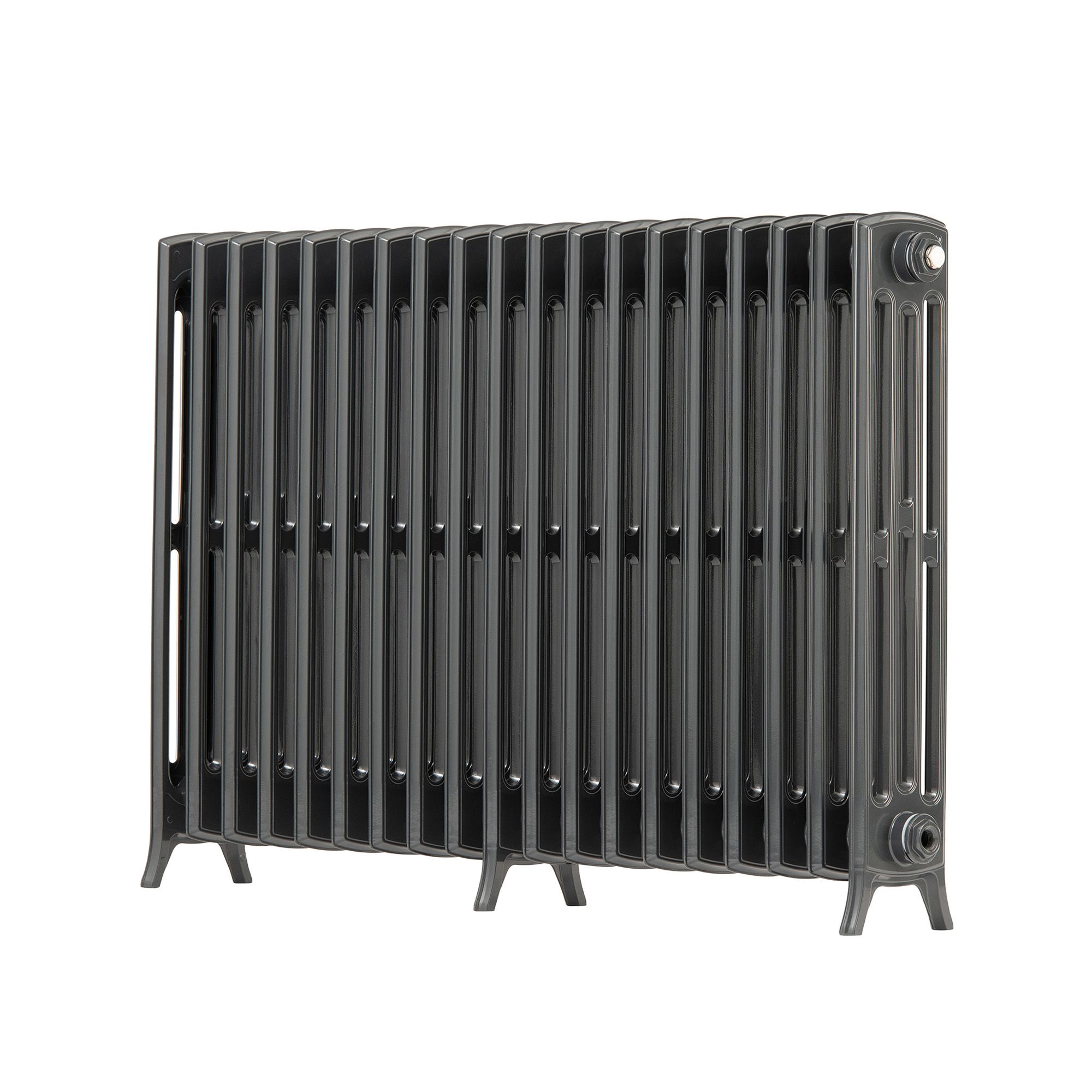 Arroll Edwardian Cast aluminium Anthracite 19 Column Radiator, (W ...