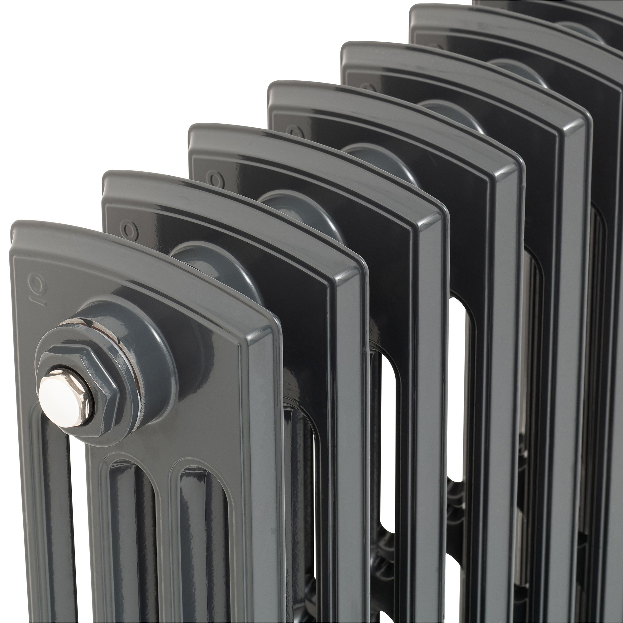 Arroll Edwardian Cast aluminium Anthracite 19 Column Radiator, (W ...