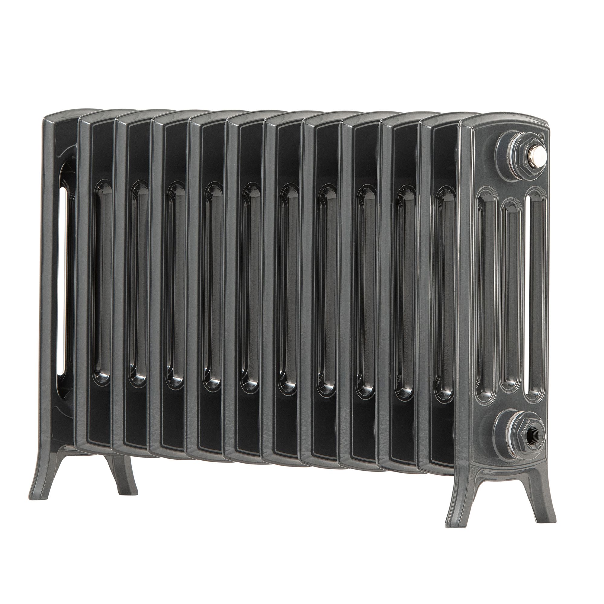 Arroll Edwardian Cast aluminium Anthracite Grey 12 Column Radiator, (W ...