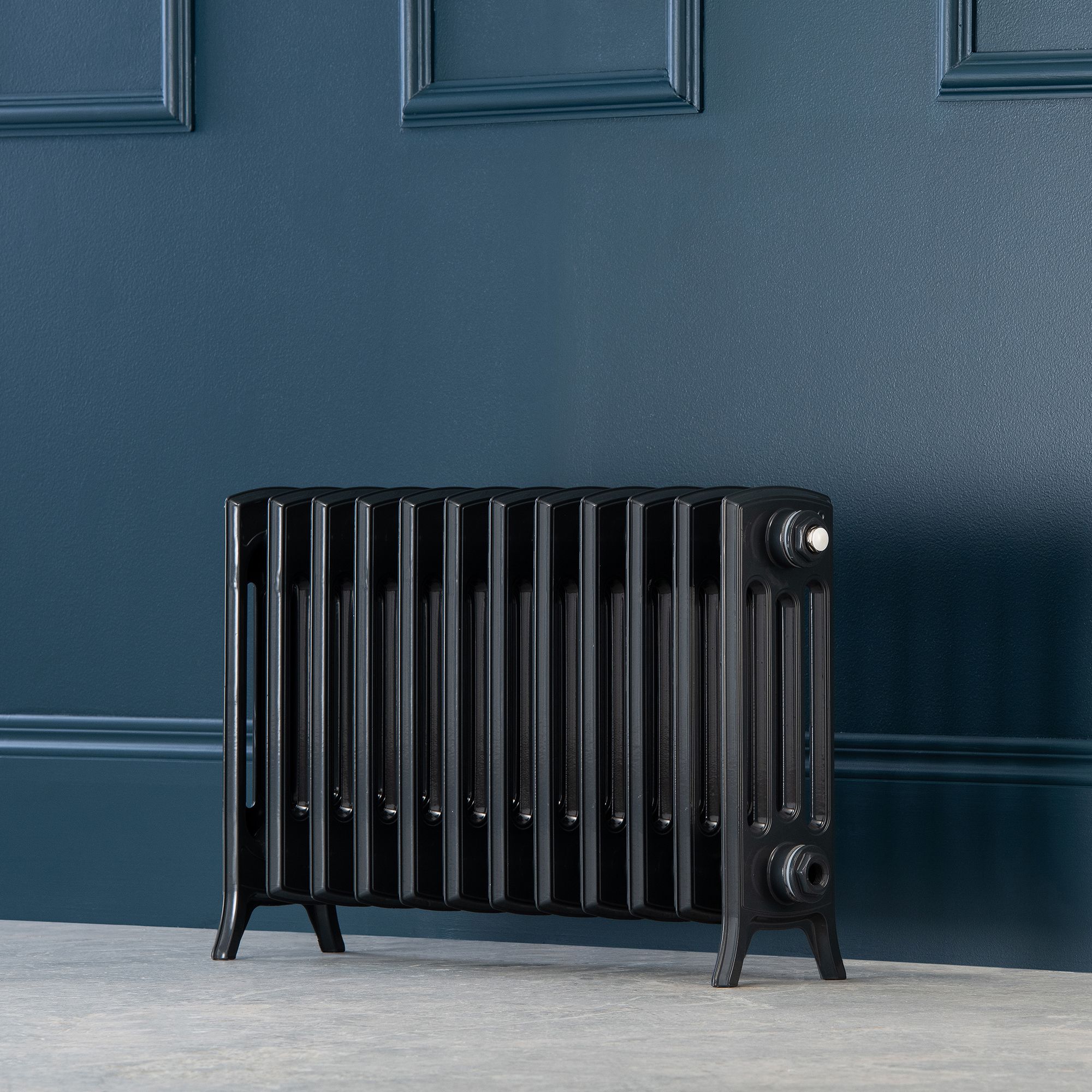 Arroll Edwardian Cast aluminium Anthracite Grey 12 Column Radiator, (W ...