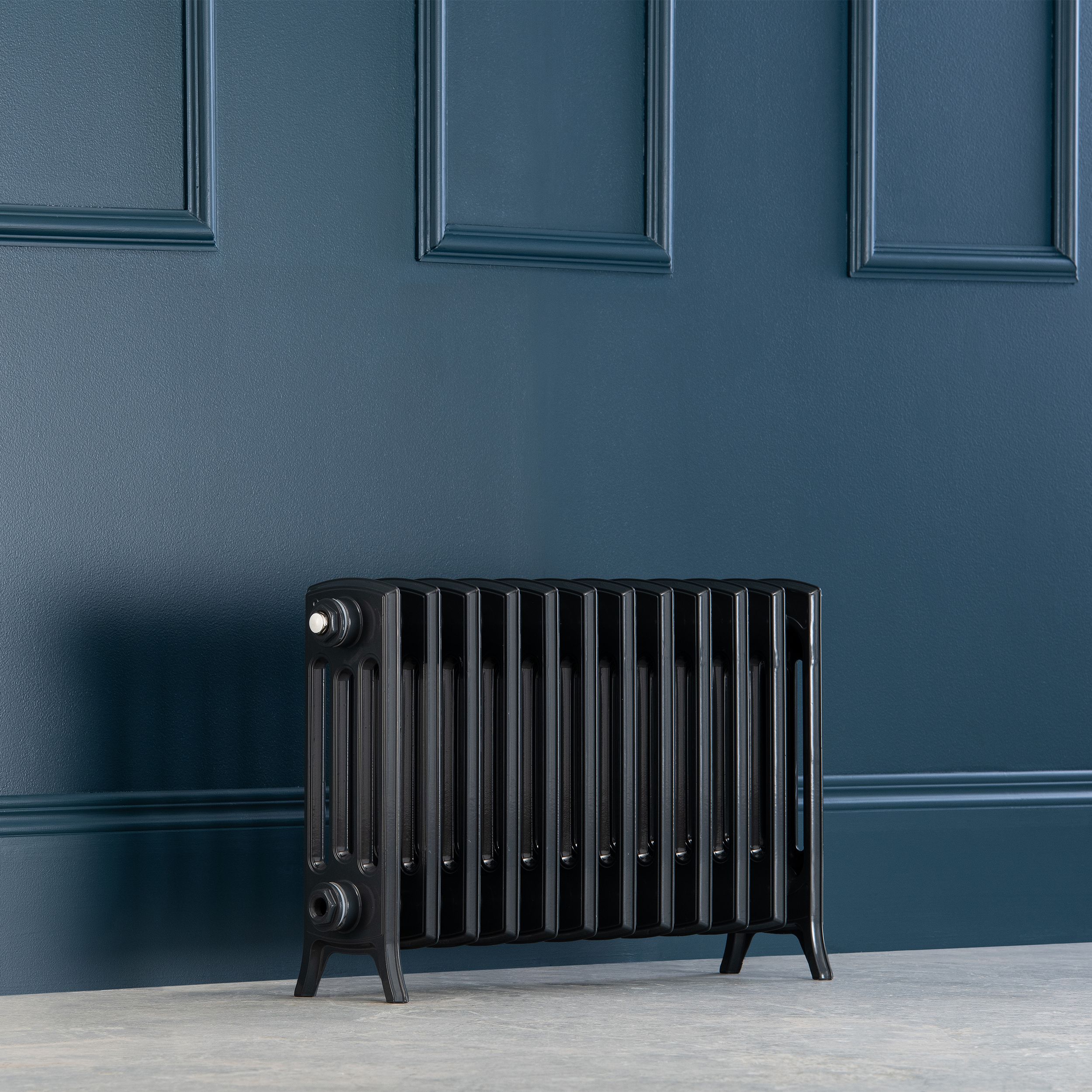 Arroll Edwardian Cast aluminium Anthracite Grey 12 Column Radiator, (W ...