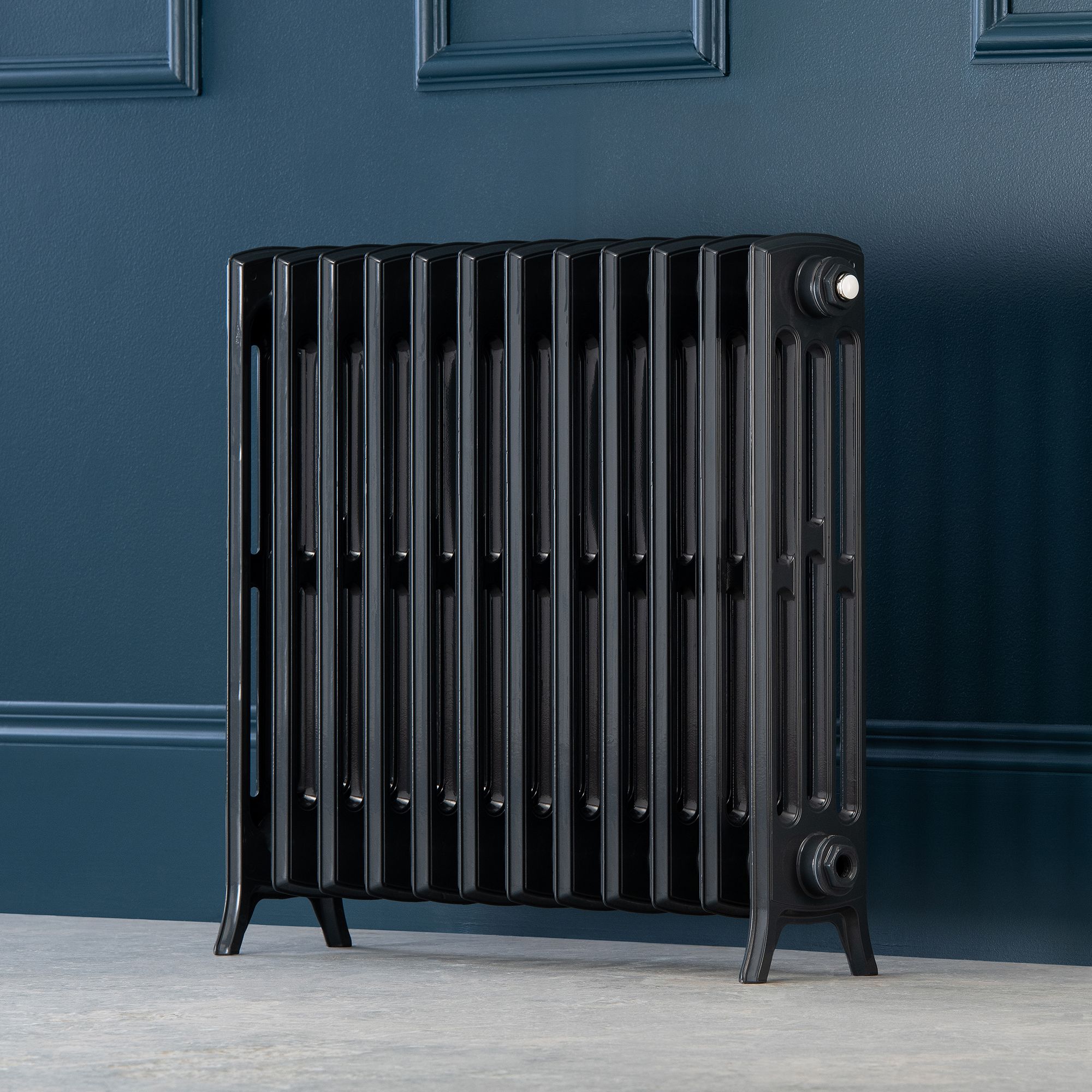 Arroll Edwardian Cast aluminium Anthracite Grey 12 Column Radiator, (W ...