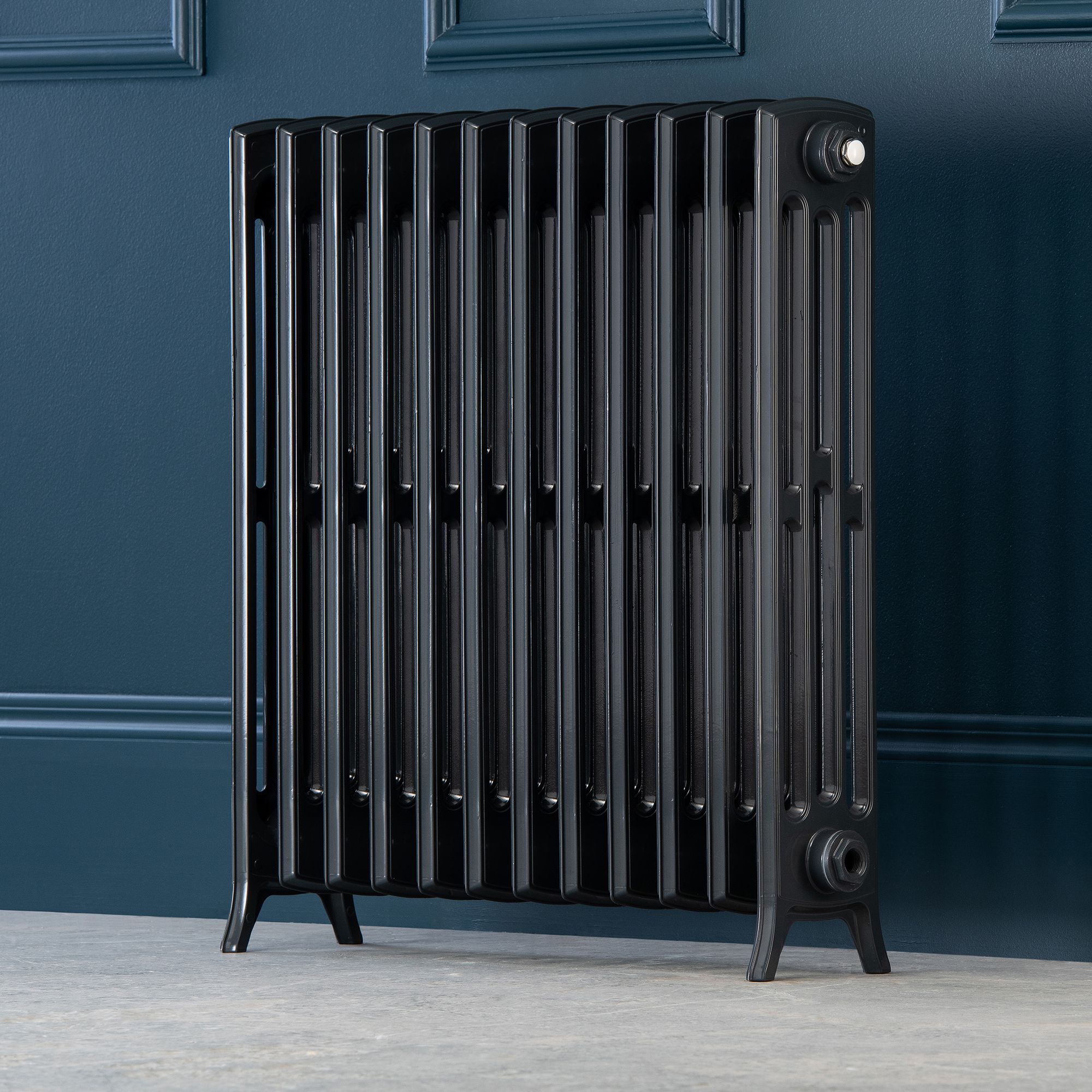 Arroll Edwardian Cast aluminium Anthracite Grey 12 Column Radiator, (W ...