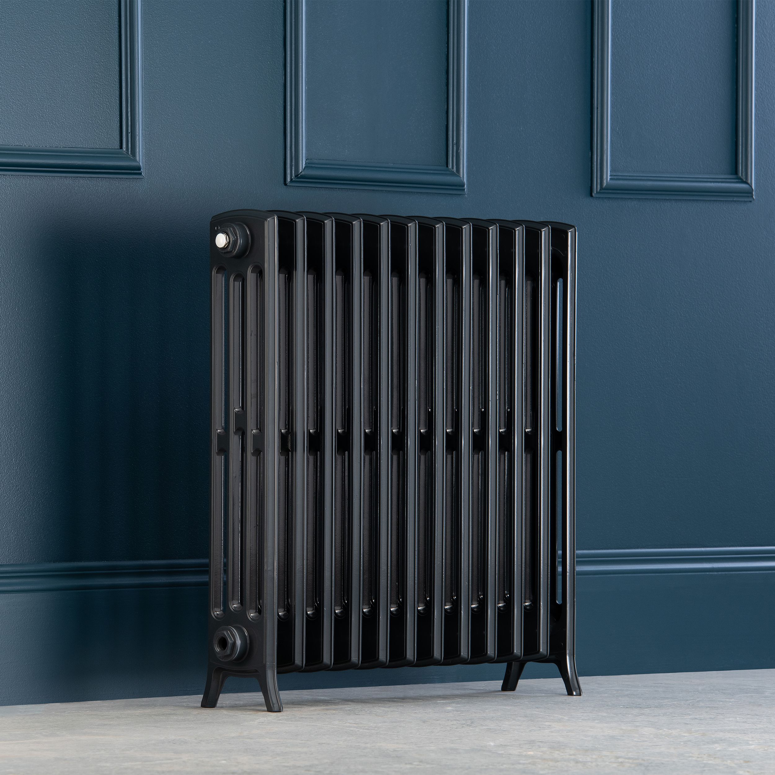 Arroll Edwardian Cast aluminium Anthracite Grey 12 Column Radiator, (W ...