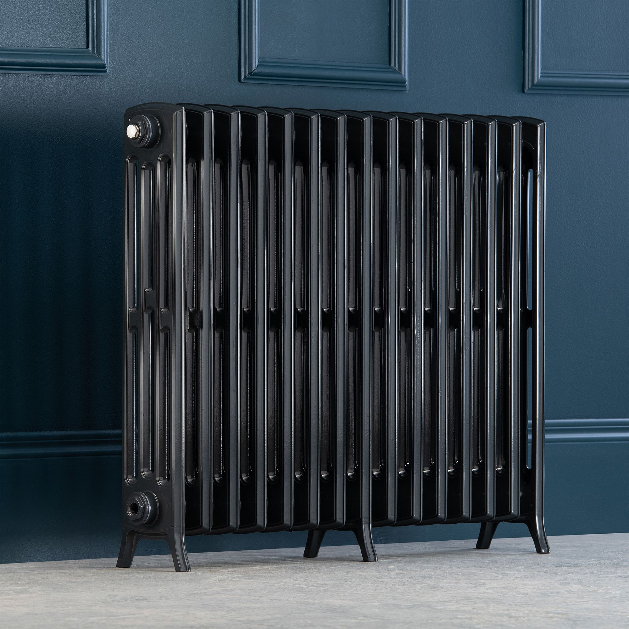 Arroll Edwardian Cast aluminium Anthracite Grey 15 Column Radiator, (W ...