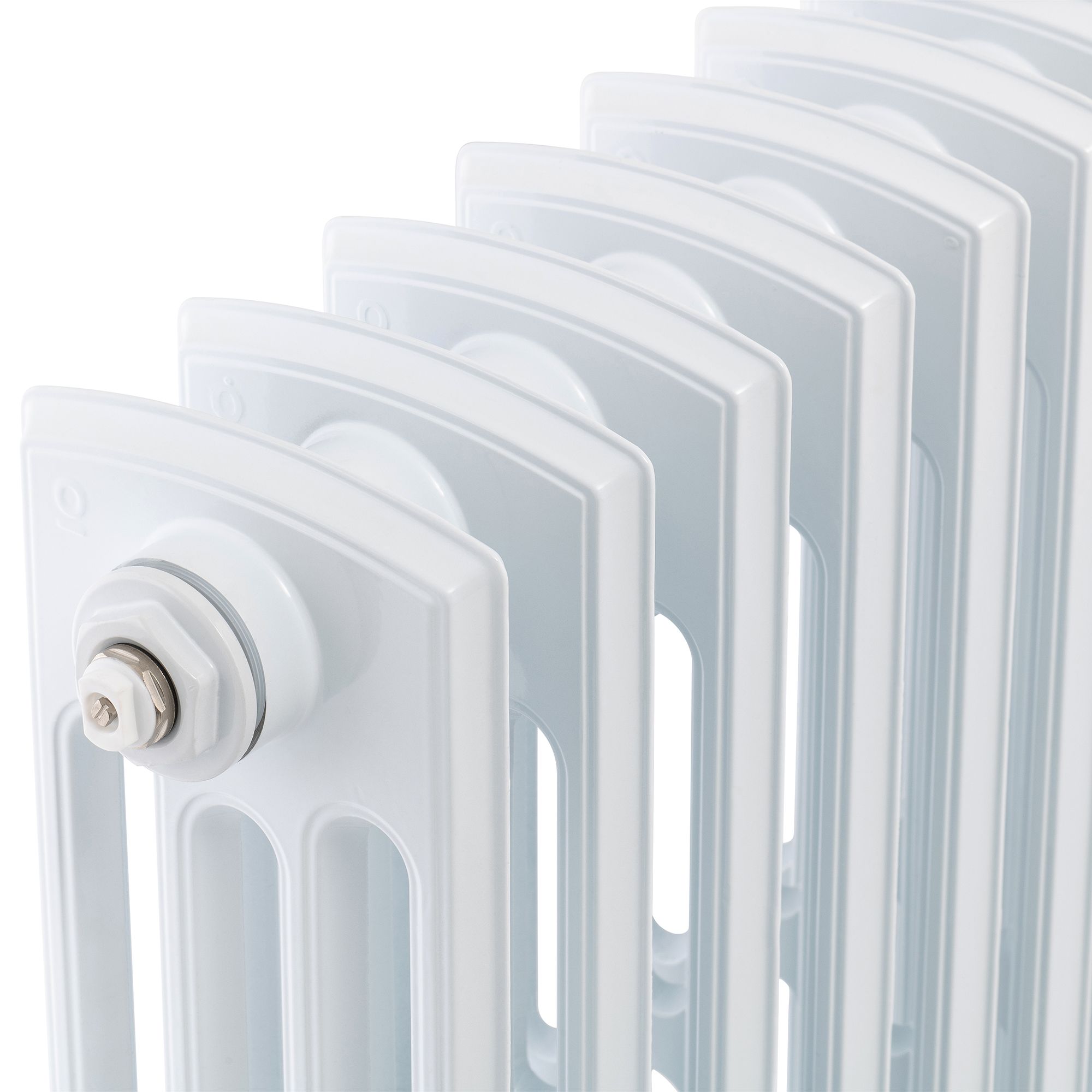 Arroll Edwardian Cast aluminium White 12 Column Radiator, (W)728mm x (H ...