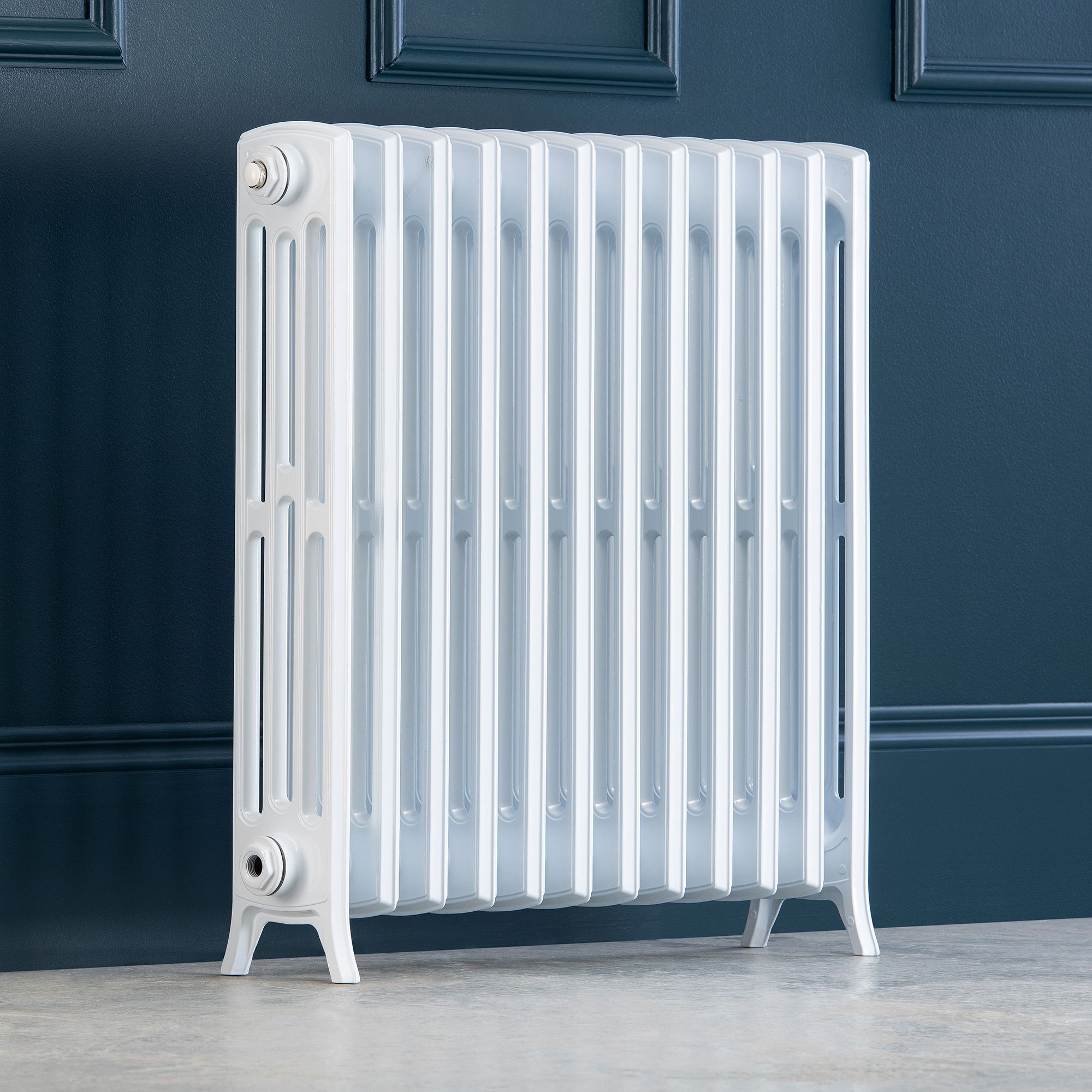 Arroll Edwardian Cast aluminium White 12 Column Radiator, (W)728mm x (H ...