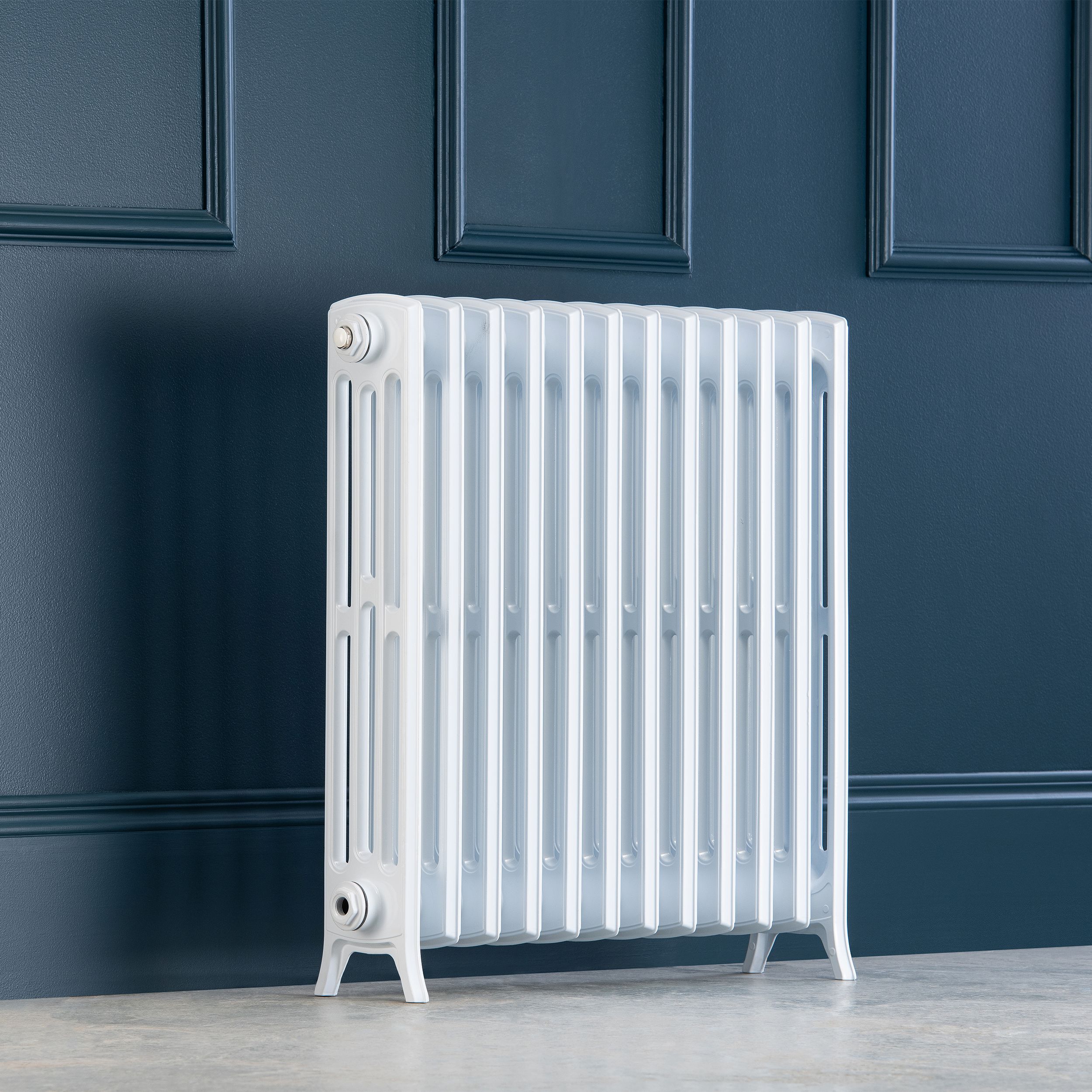 Arroll Edwardian Cast aluminium White 12 Column Radiator, (W)728mm x (H ...
