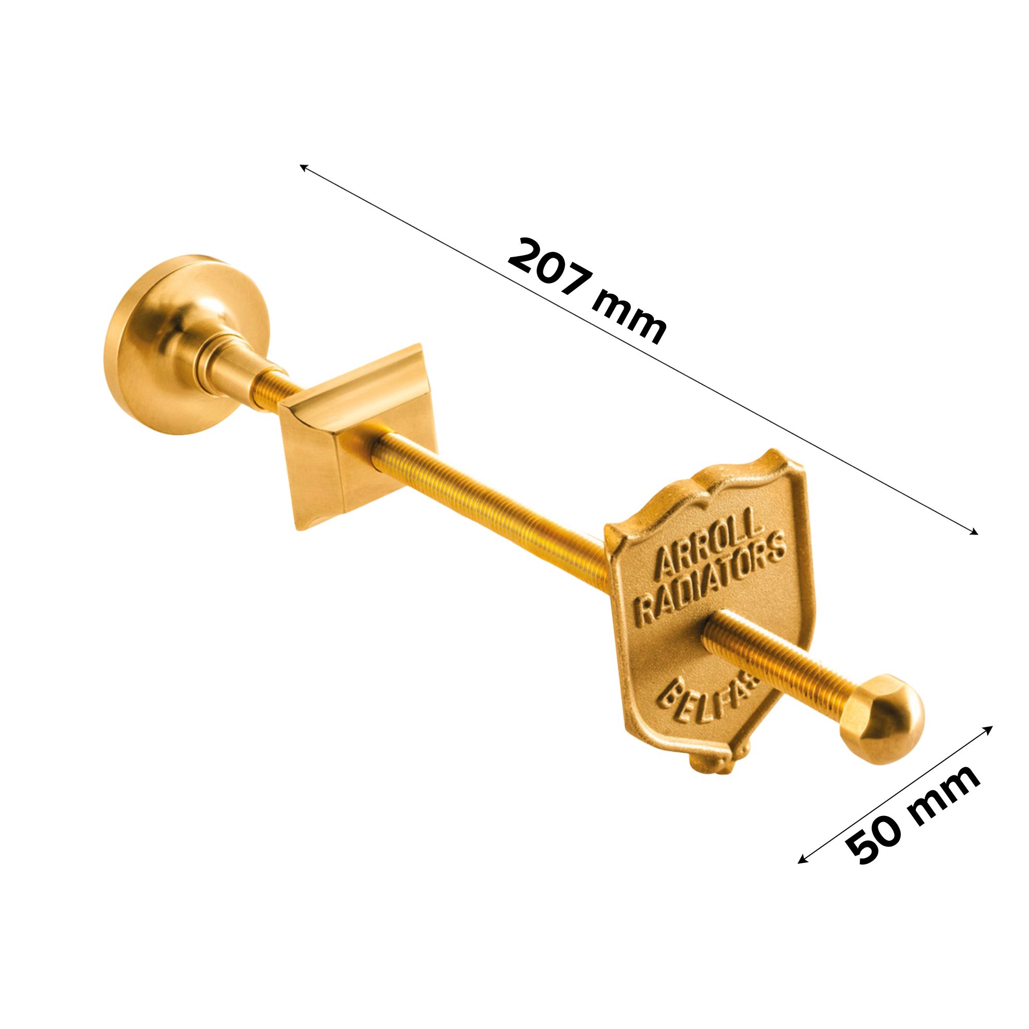 Arroll Gold Brass effect Brass Radiator wall stay (W)50mm