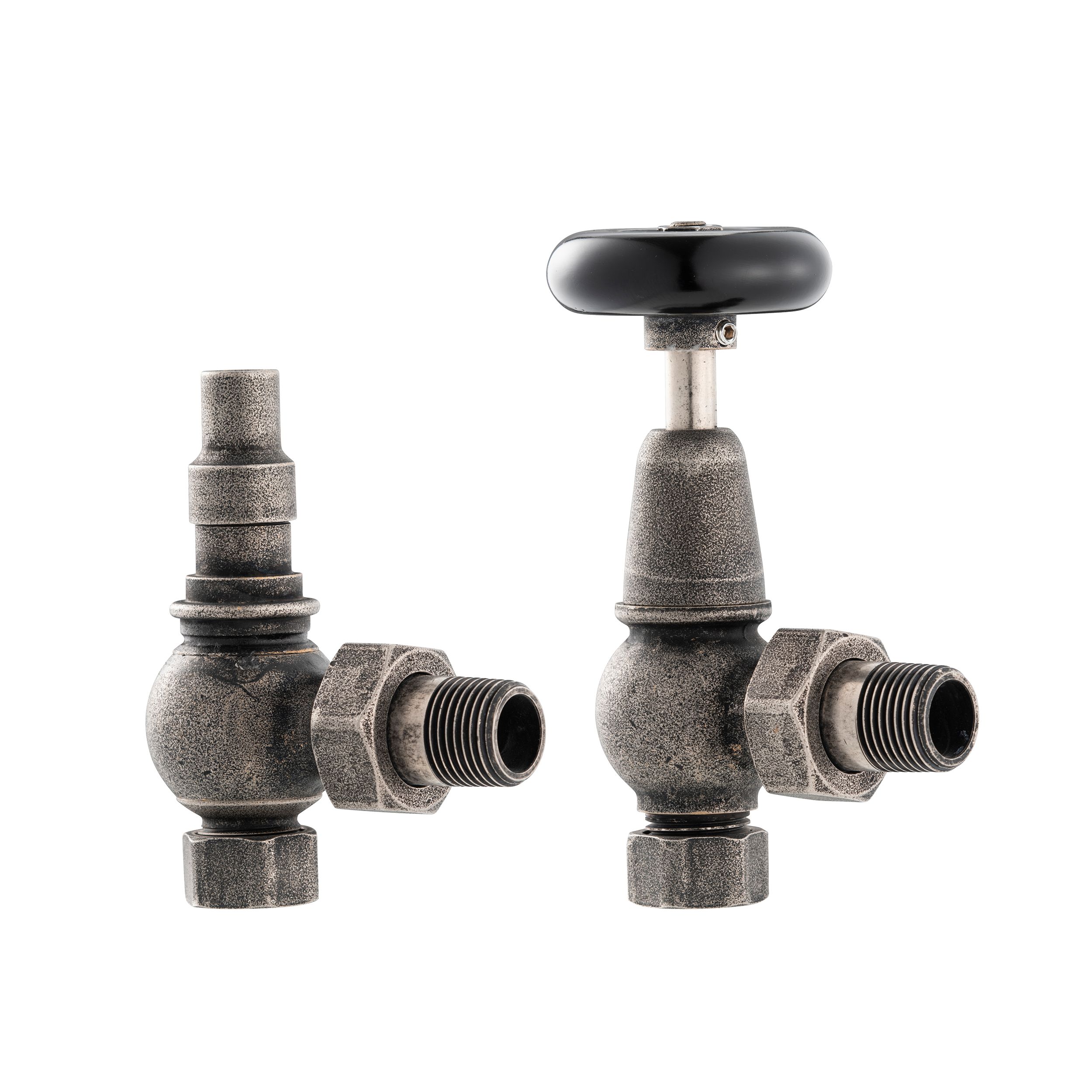 Arroll Pewter Wooden head Angled Manual Radiator valve | DIY at B&Q