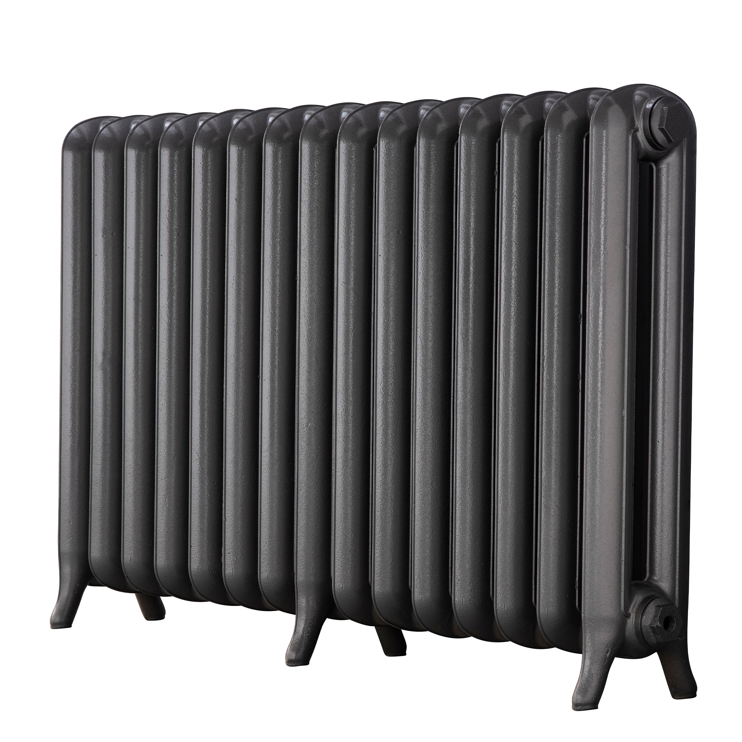 Arroll Princess Cast iron Pewter 15 Column Radiator, (W)1174mm x (H ...