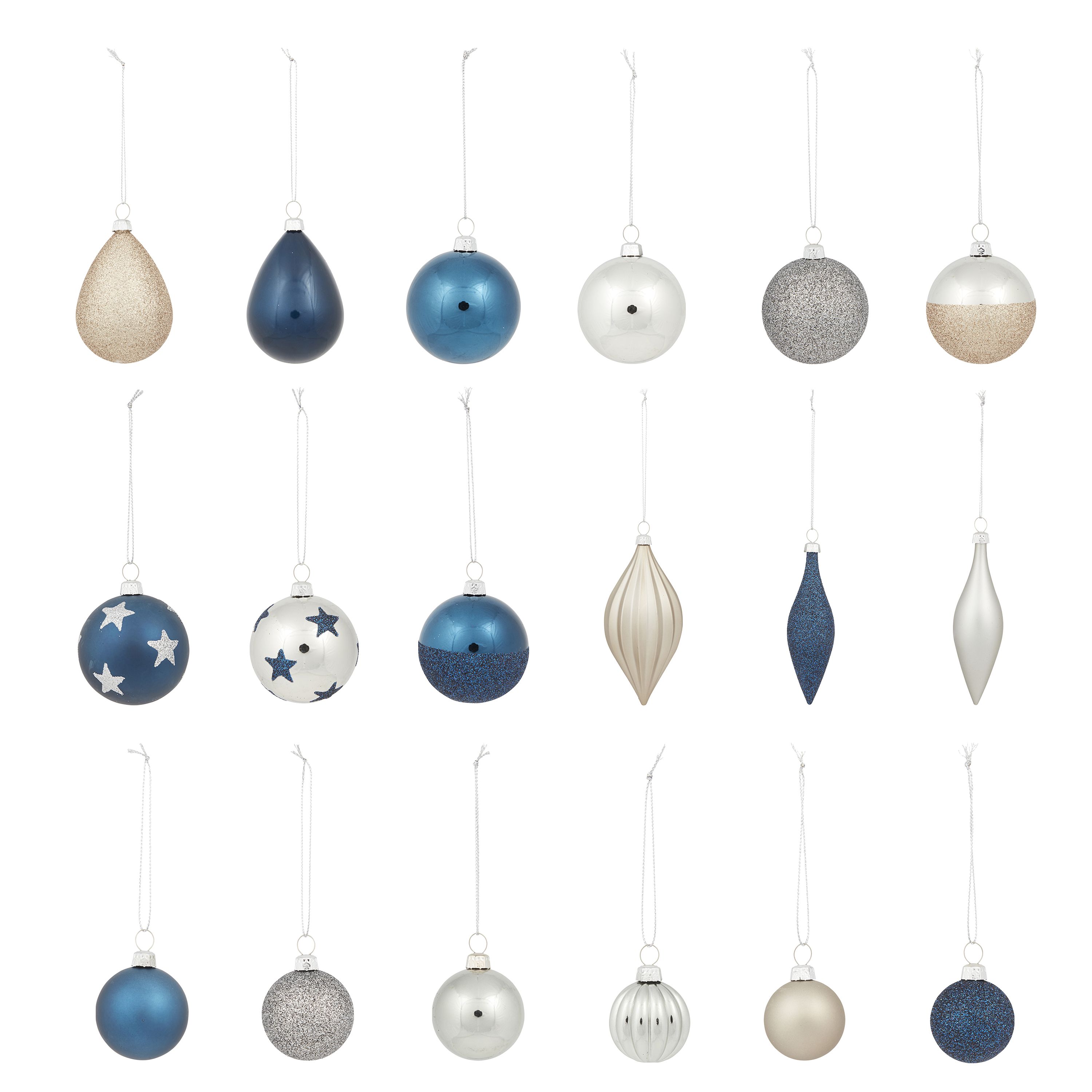 Art deco Assorted Multicolour Bauble, Pack of 40 | DIY at B&Q
