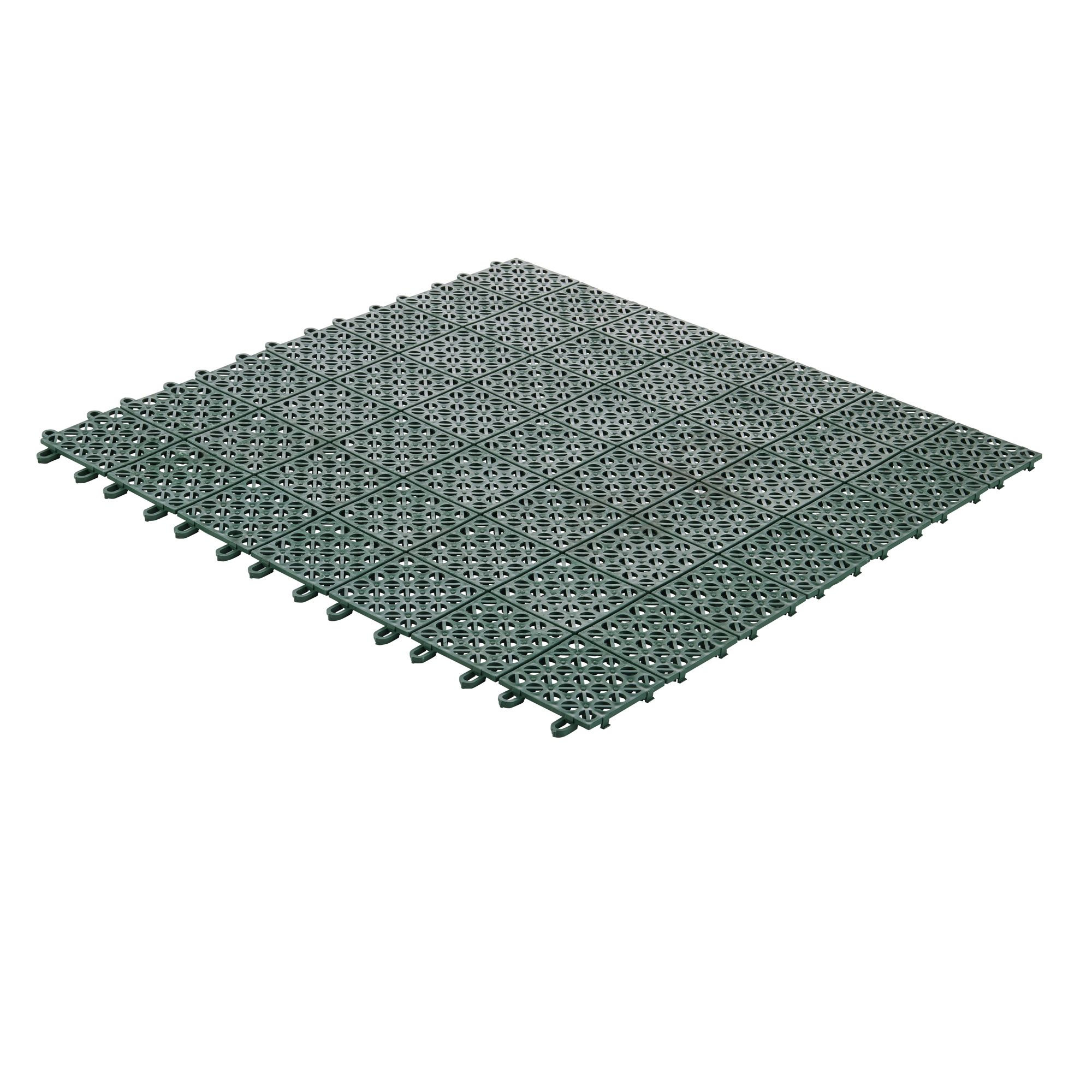 Artor Green Polyethylene (PE) Clippable deck tile (W)555mm (T)10mm ...