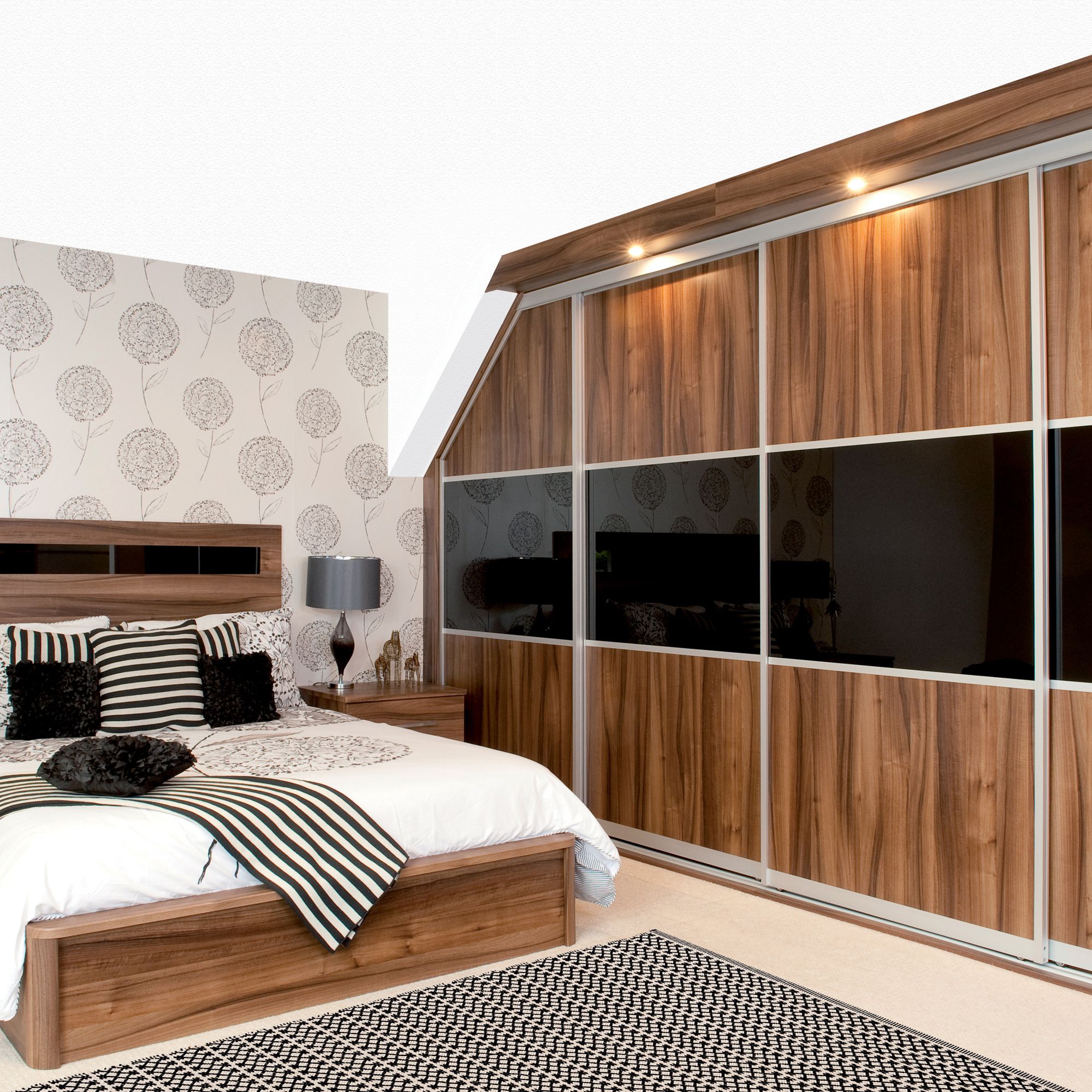 Astrid Geometric Black & white Rug 170cmx120cm | DIY at B&Q