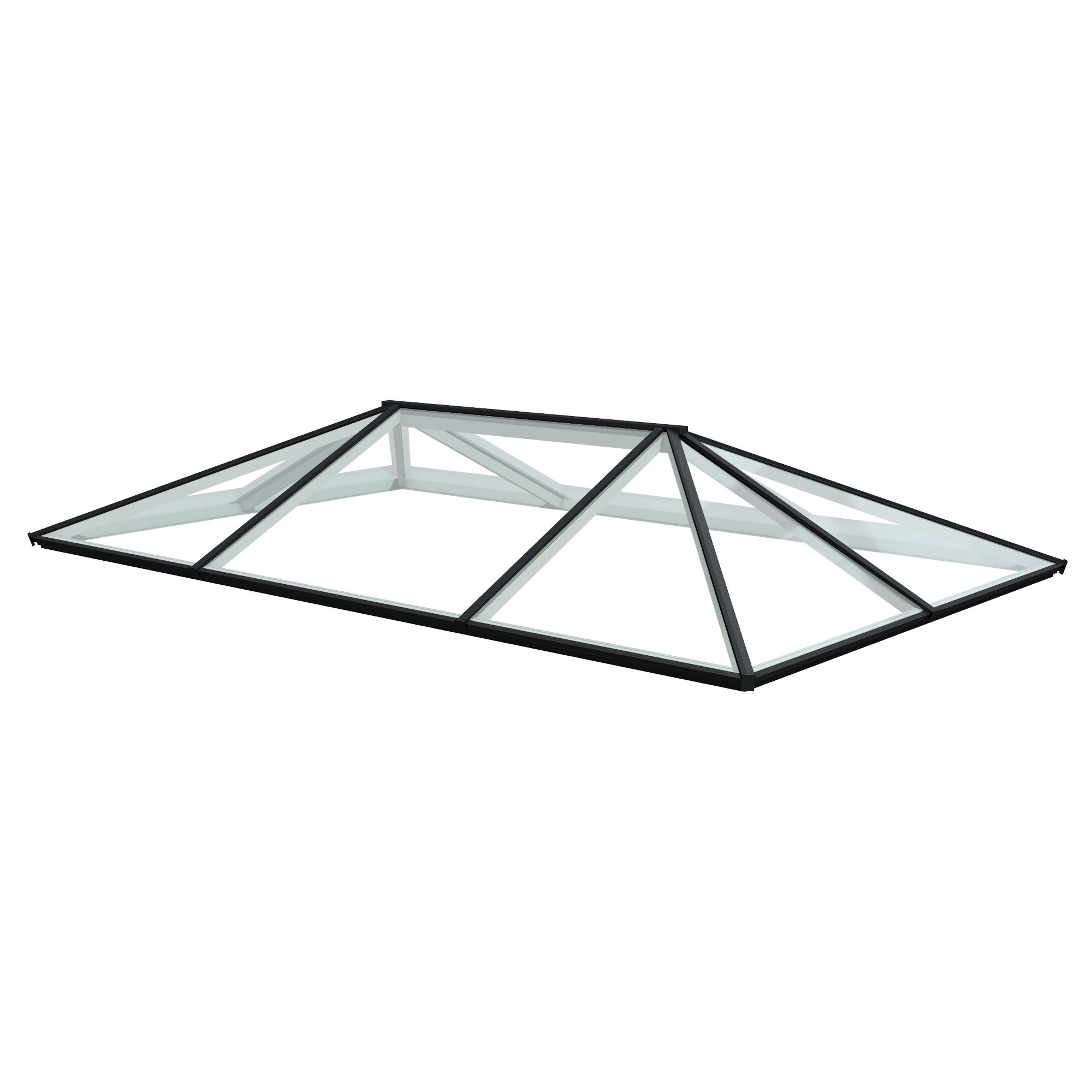 Atlas Black on White Regular Roof lantern with Self Clean Solar Blue ...