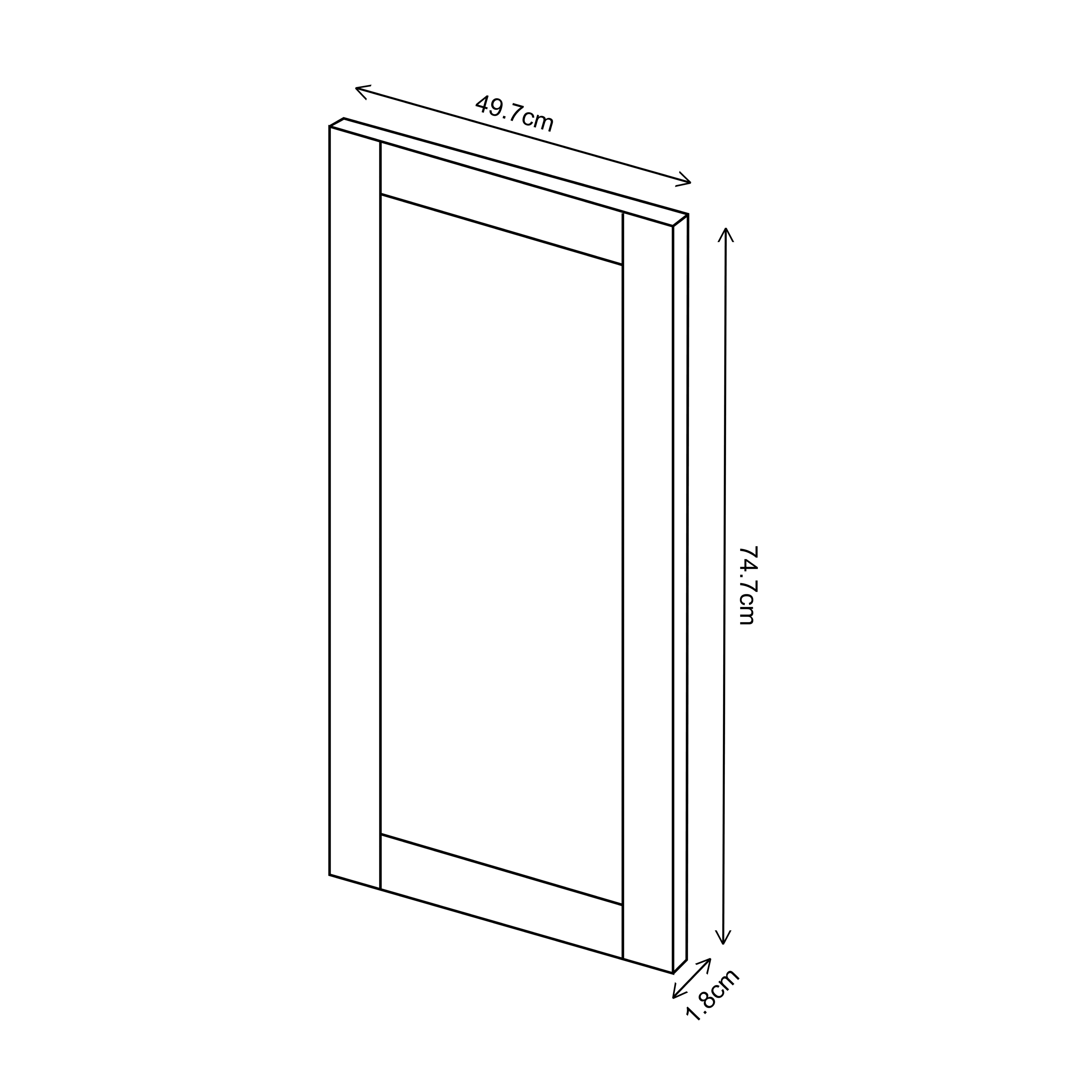 Atomia Matt Black Modular furniture door, (H) 747mm (W) 497mm