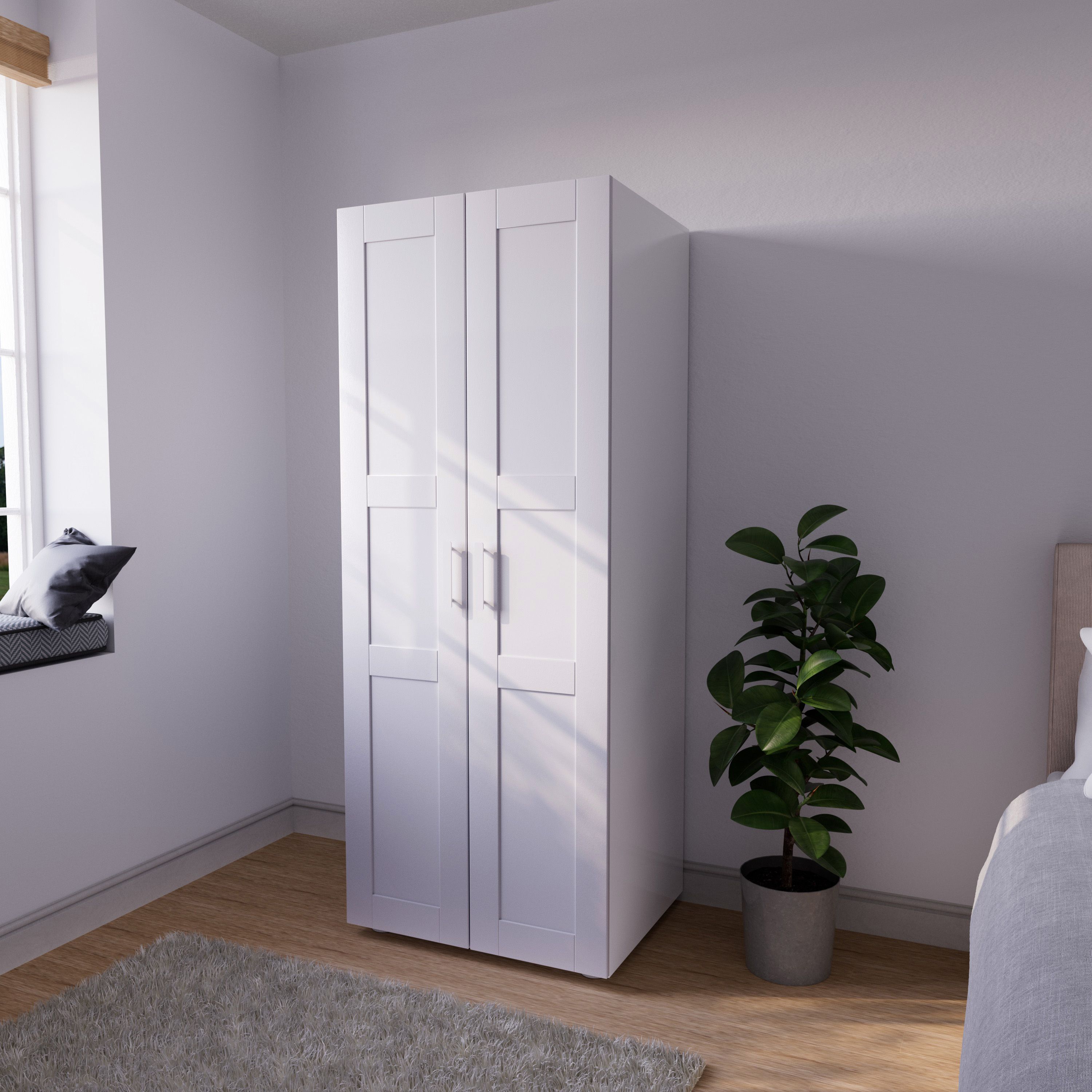 Atomia Matt Porcelain Double Wardrobe (H)1875mm (W)750mm (D)580mm