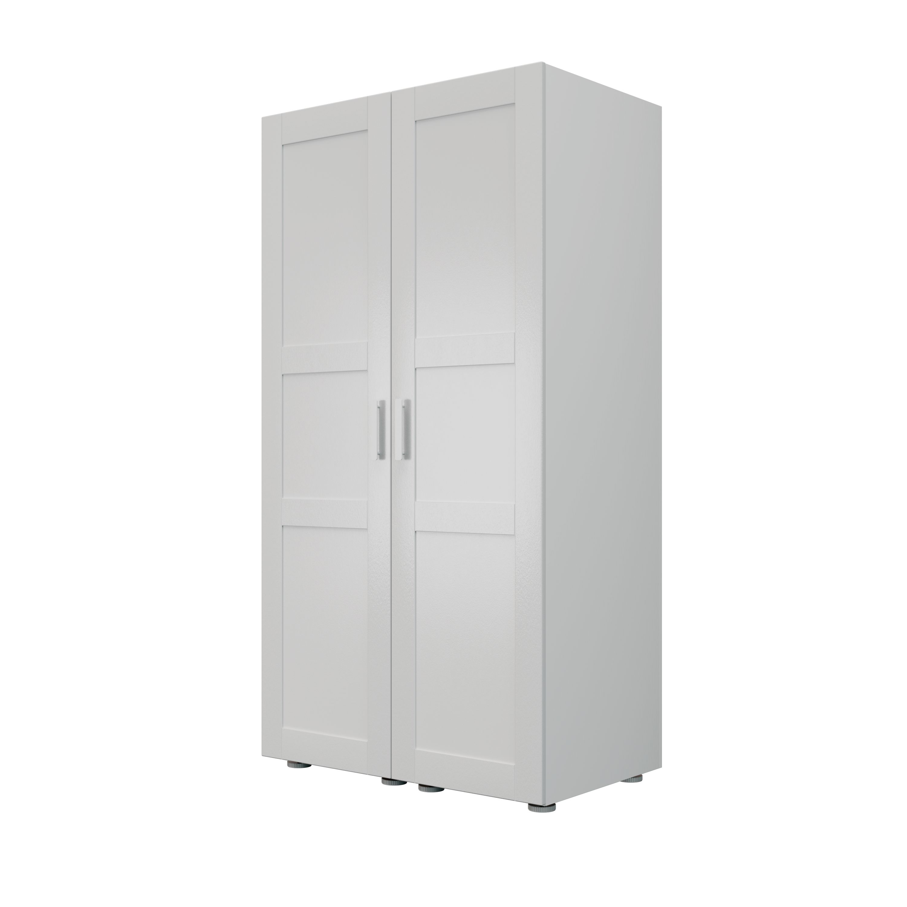 Atomia Matt Porcelain Double Wardrobe with Shelving (H)1875mm (W)1000mm ...