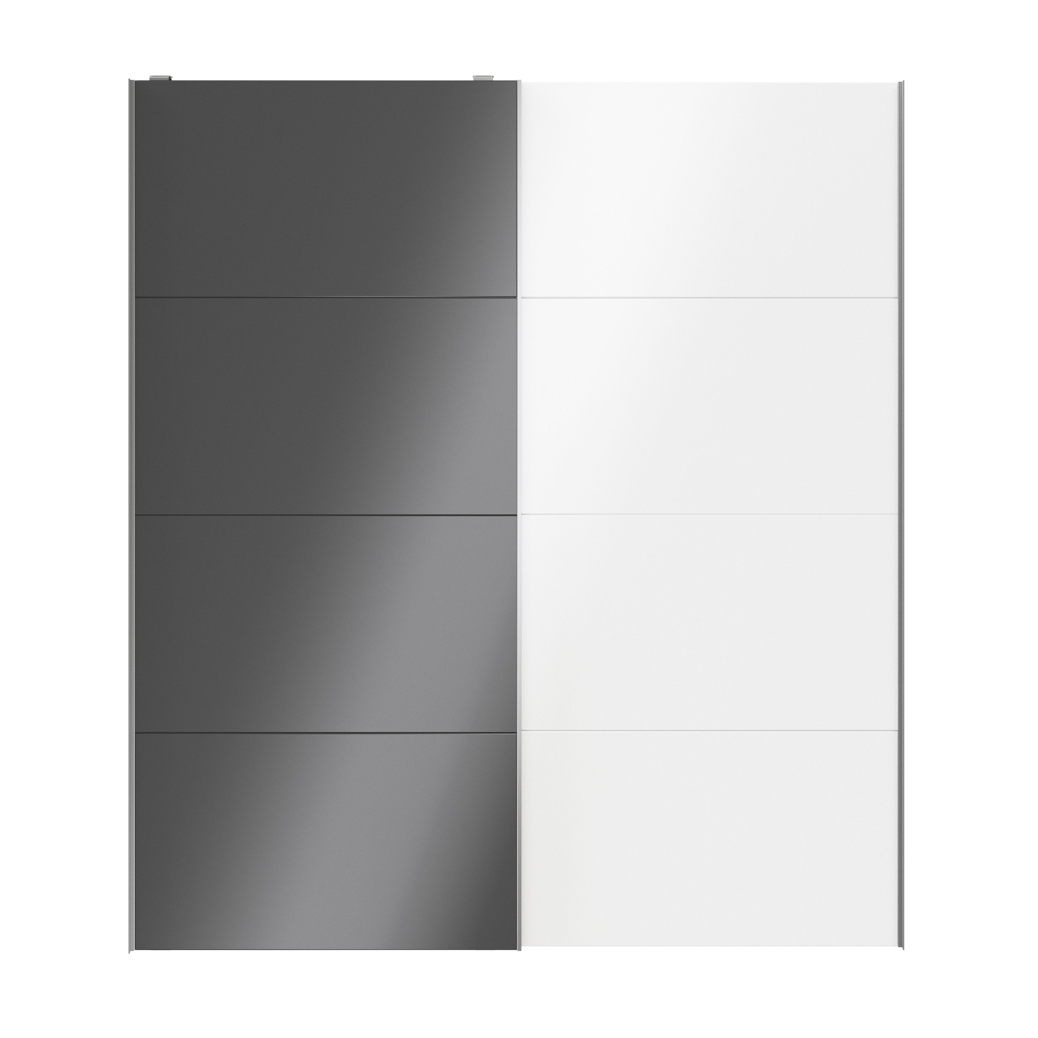 Atomia Panelled Anthracite & white High gloss 2 door Sliding Wardrobe ...