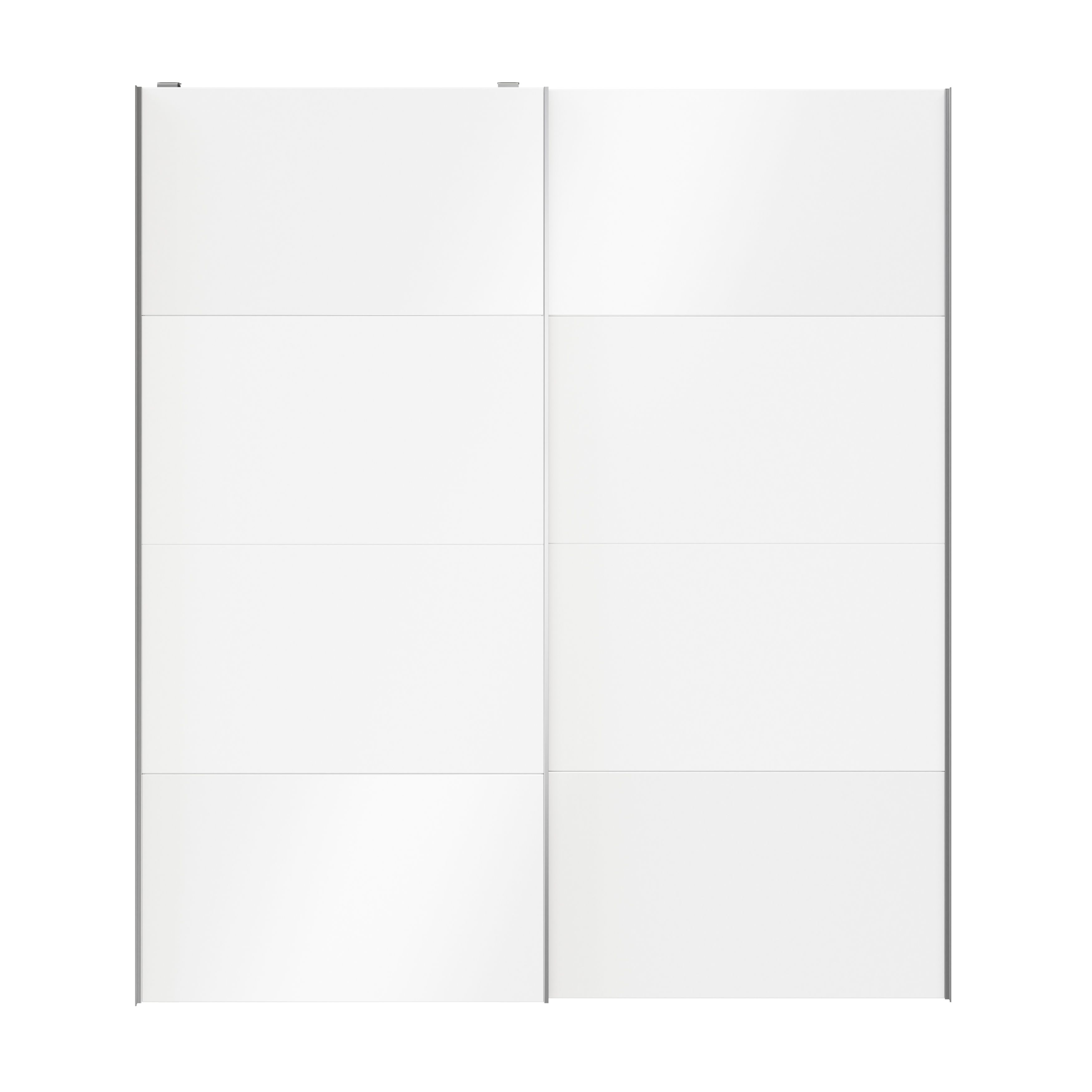 Atomia Panelled White High gloss 2 door Sliding Wardrobe Door kit (H ...
