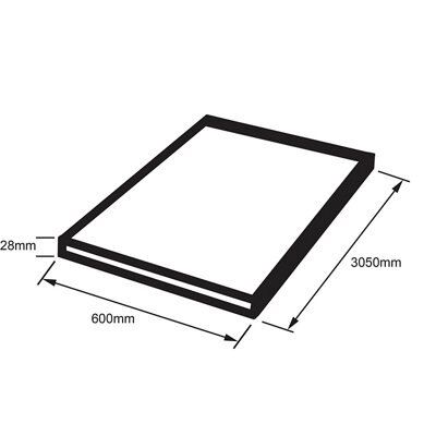 B&Q 28mm White Laminate Round edge Kitchen Worktop, (L)3050mm