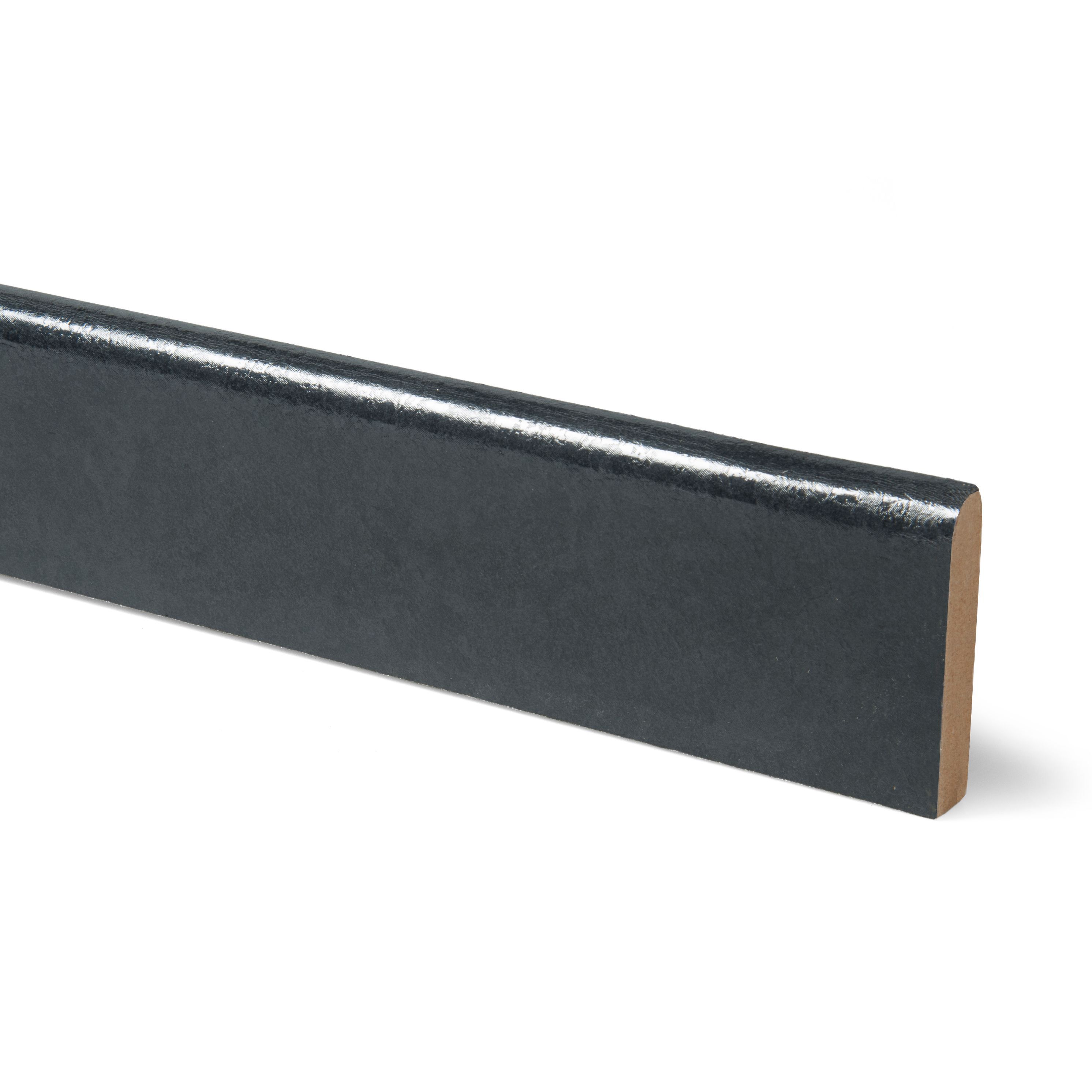 B&Q Lunar night Gloss Black Laminate Upstand (L)3050mm | DIY at B&Q