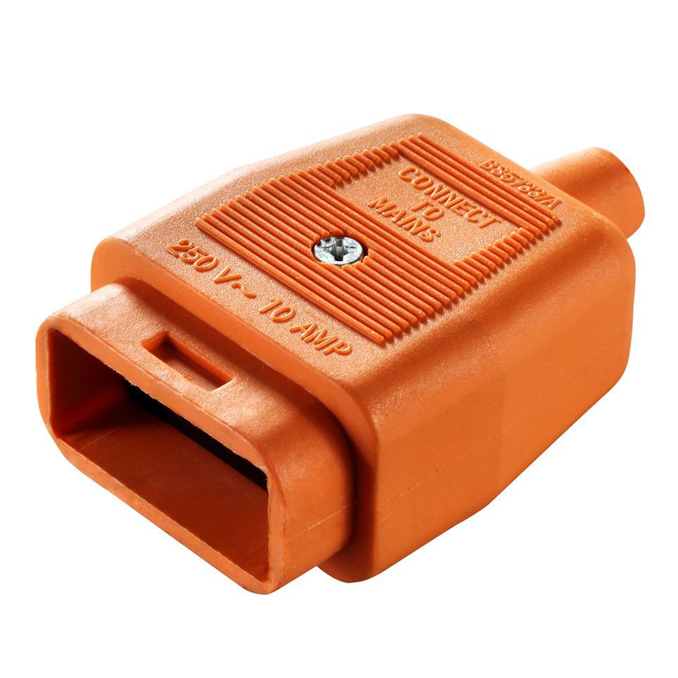 B&Q Orange 10A Switched 2 pin plug & socket | DIY at B&Q
