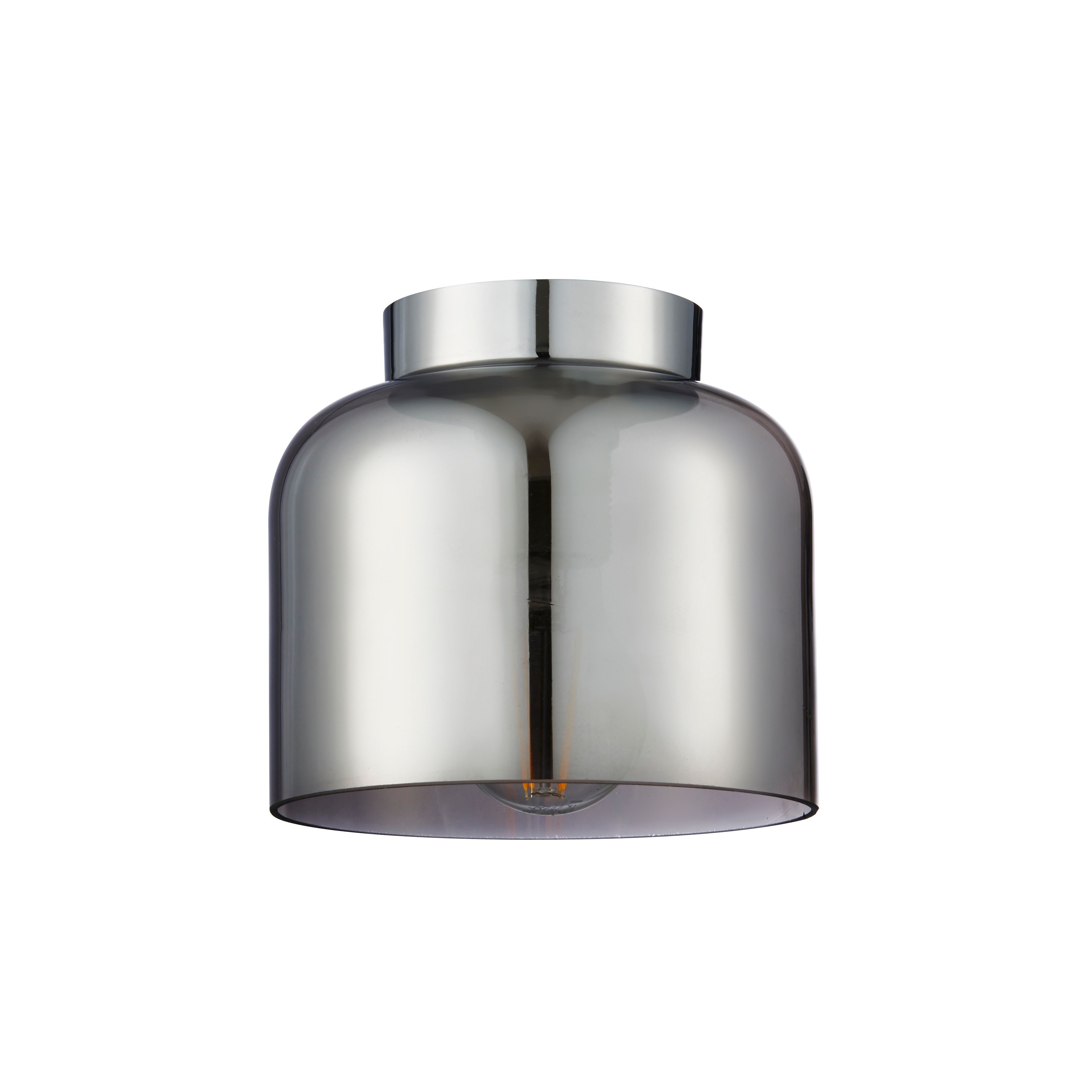 B&Q Seb Flush Brushed Chrome effect Ceiling light | DIY at B&Q
