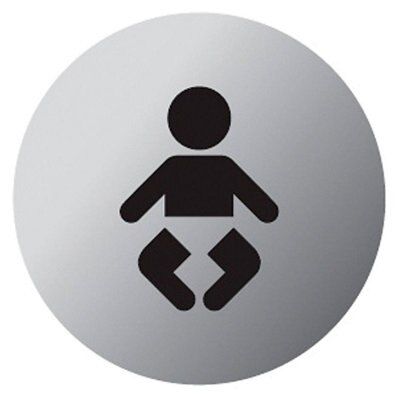 Baby change Stainless steel Advisory sign | DIY at B&Q