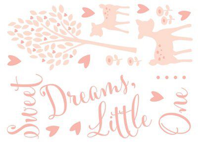 Baby Colours Little deer Pink Self-adhesive Wall sticker