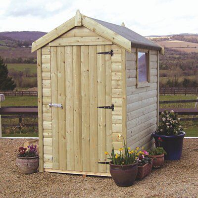 BARREL BOARD SHED PT 6X4FT& ASSEMBLEY | DIY at B&Q