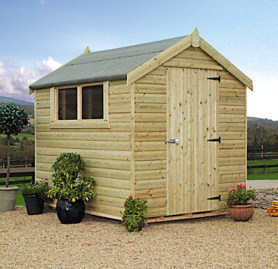 BARREL BOARD SHED PT 8X6FT& ASSEMBLEY