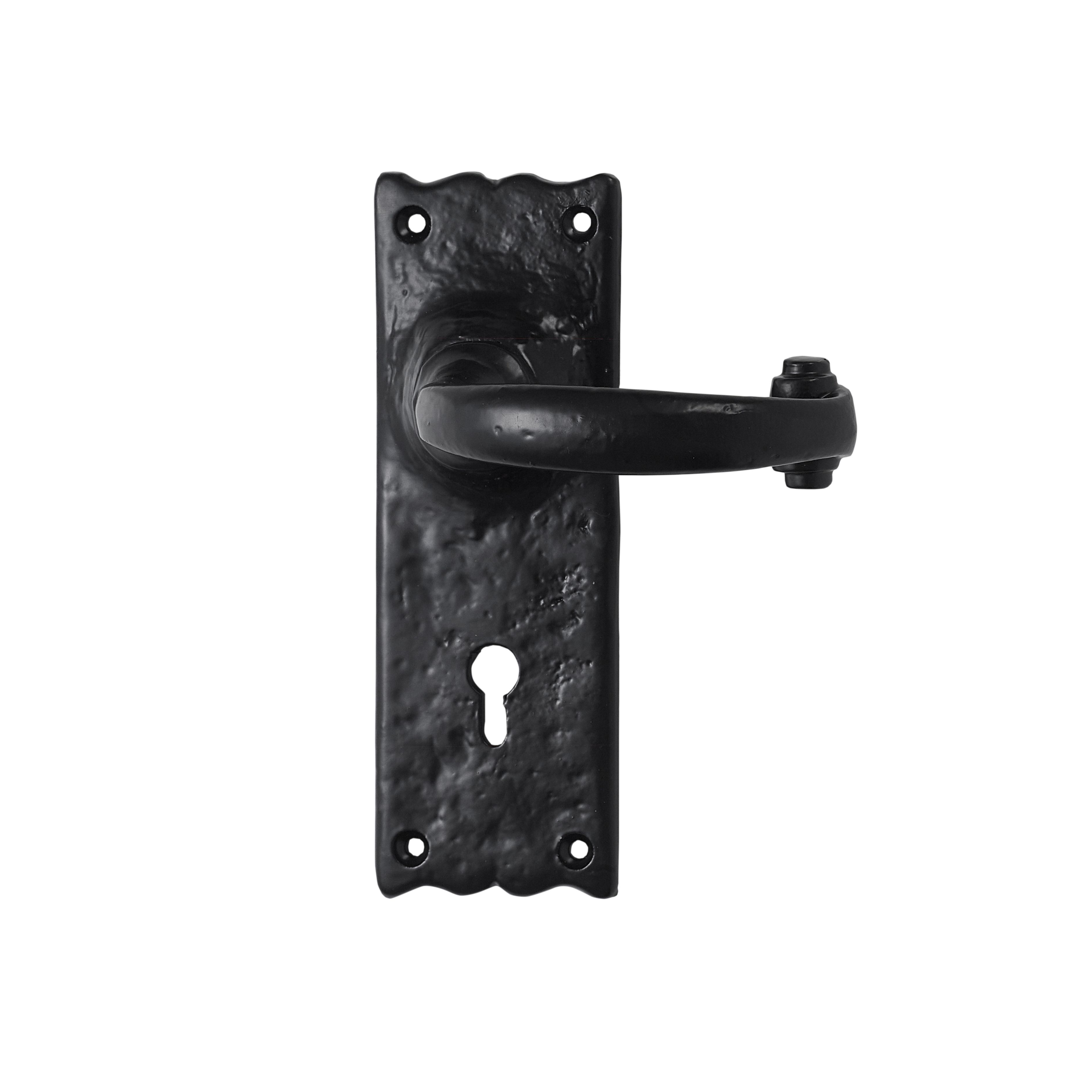 Basta Brushed Black Antique pewter effect Zinc alloy Rectangular Lock ...