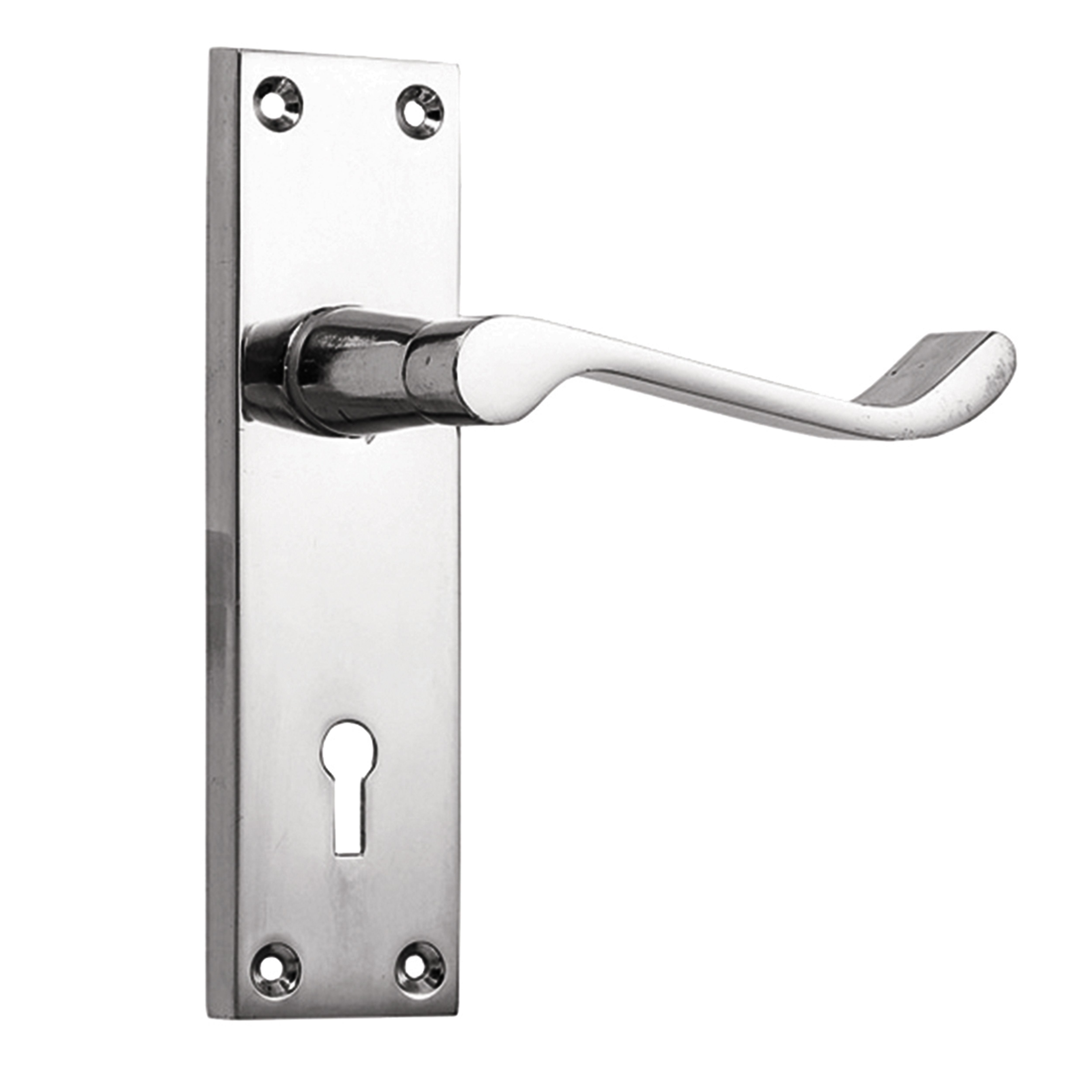 Basta Victorian Polished Chrome effect Zinc alloy Rectangular Lever on ...