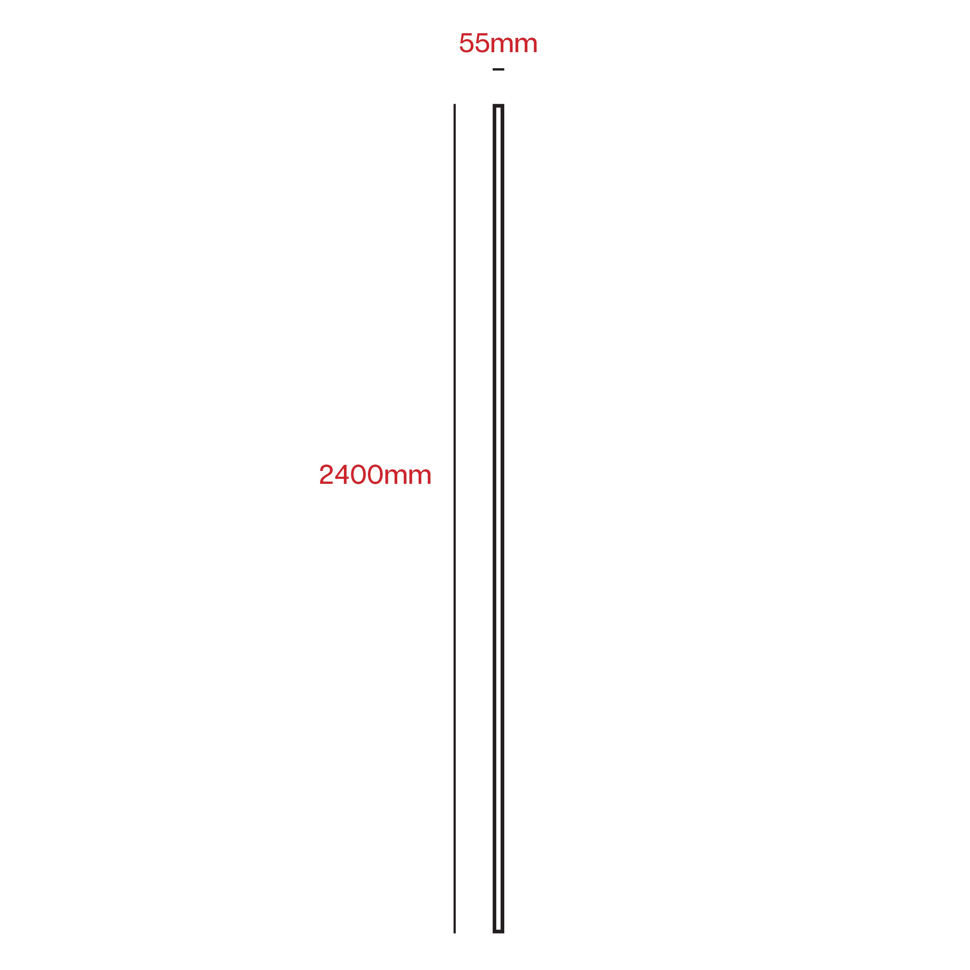 Bathroom wall Panel internal corner joint (W)55mm (T)20mm - Matt white