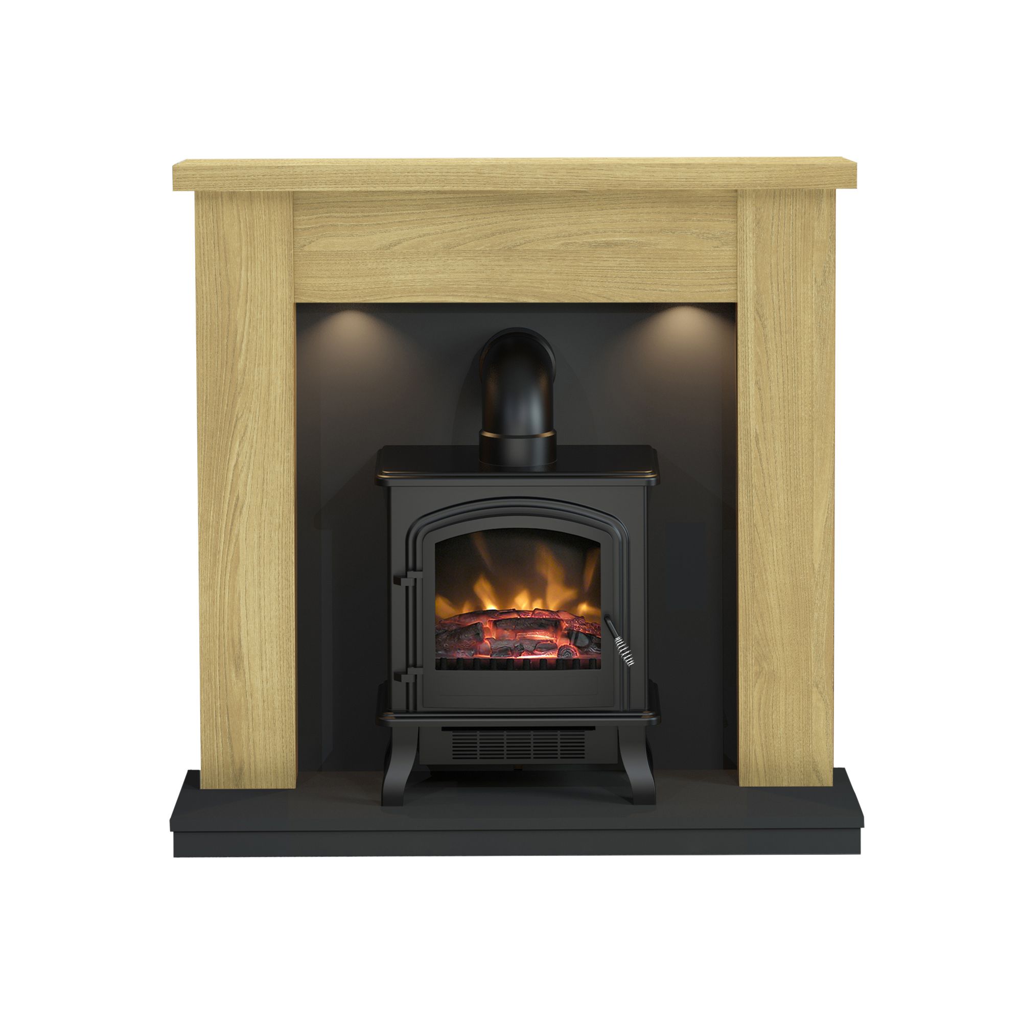 Be Modern Attley Black Oak effect Freestanding Electric Stove suite ...