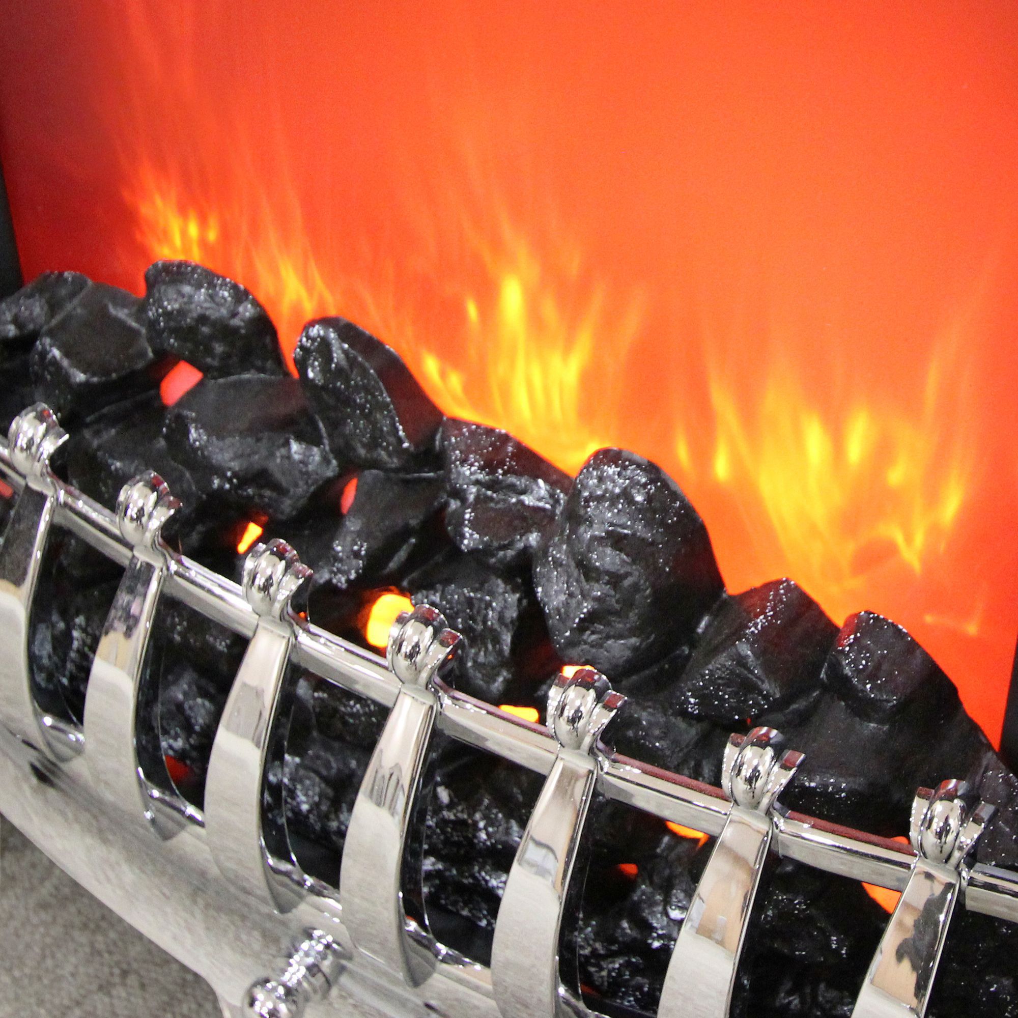 Be Modern Beauport Cashmere Chrome effect Freestanding Electric Fire suite