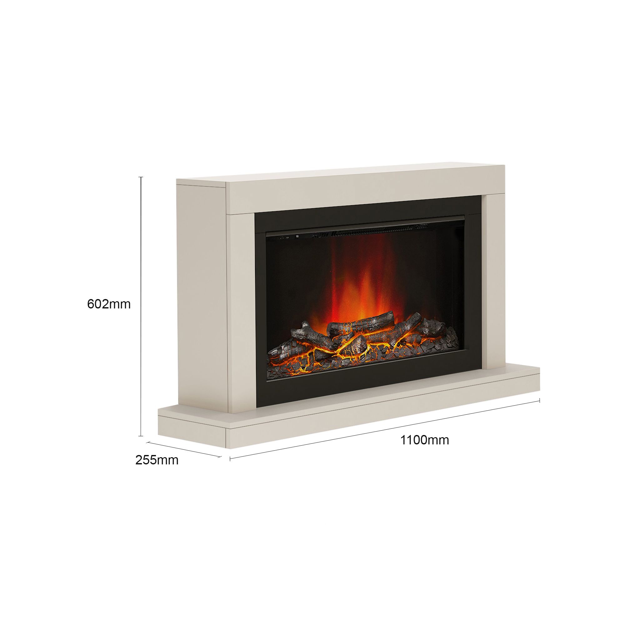 Be Modern Camaro Petite Cashmere Wall-mounted Electric Fire suite