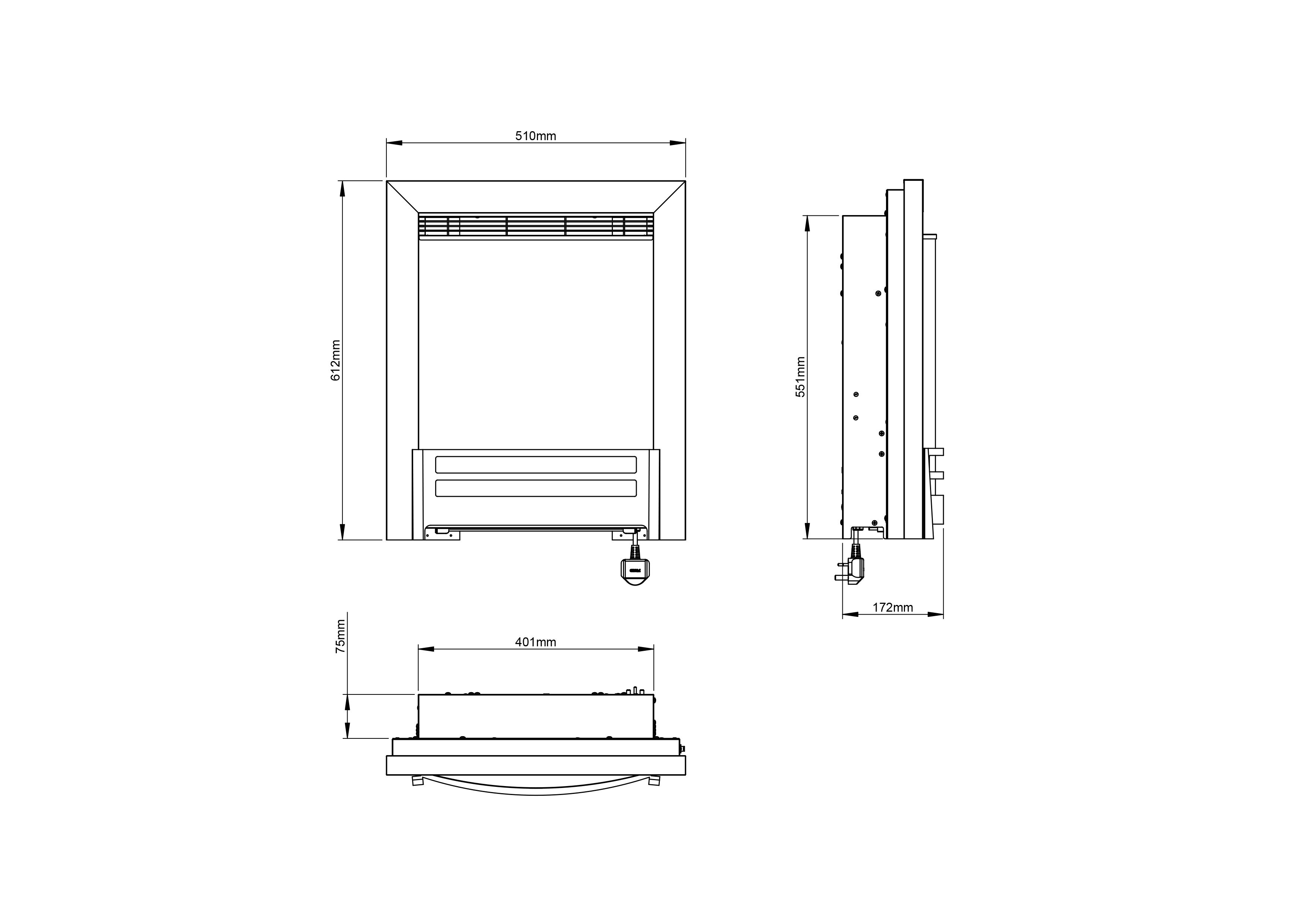 Be Modern Edana 2kW Chrome effect Inset Electric Fire (H)61.3cm (W)51cm ...