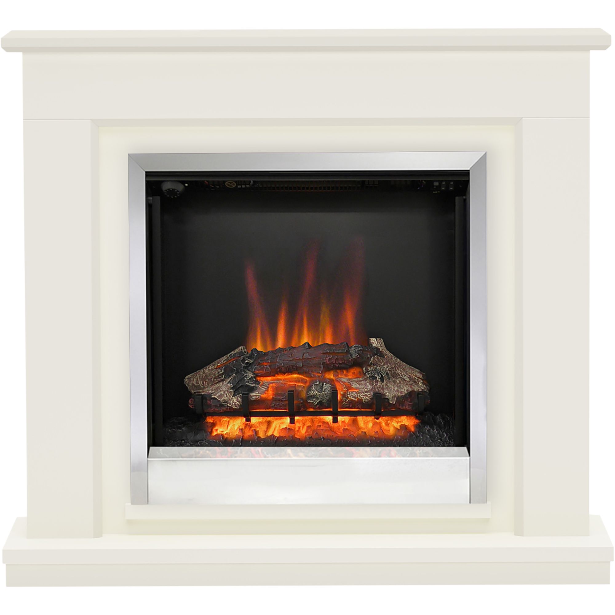 Be Modern Edmonton Soft white Electric Fire suite | DIY at B&Q