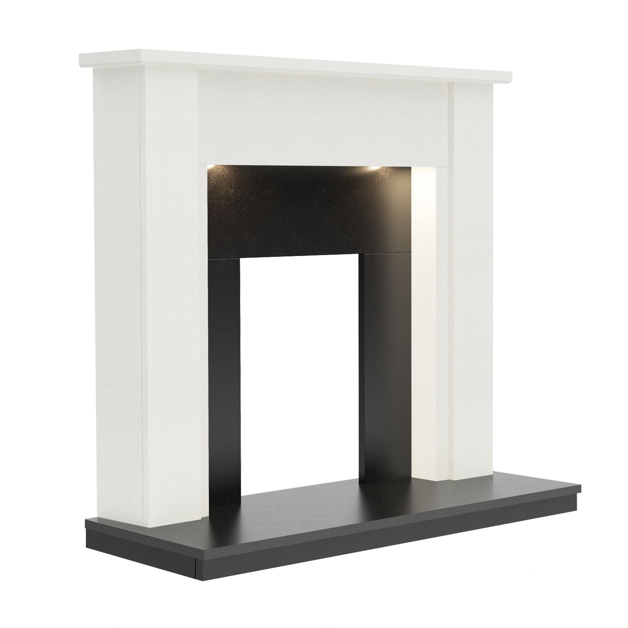 Be Modern Elysian Gloss white & black Micro marble Fire surround