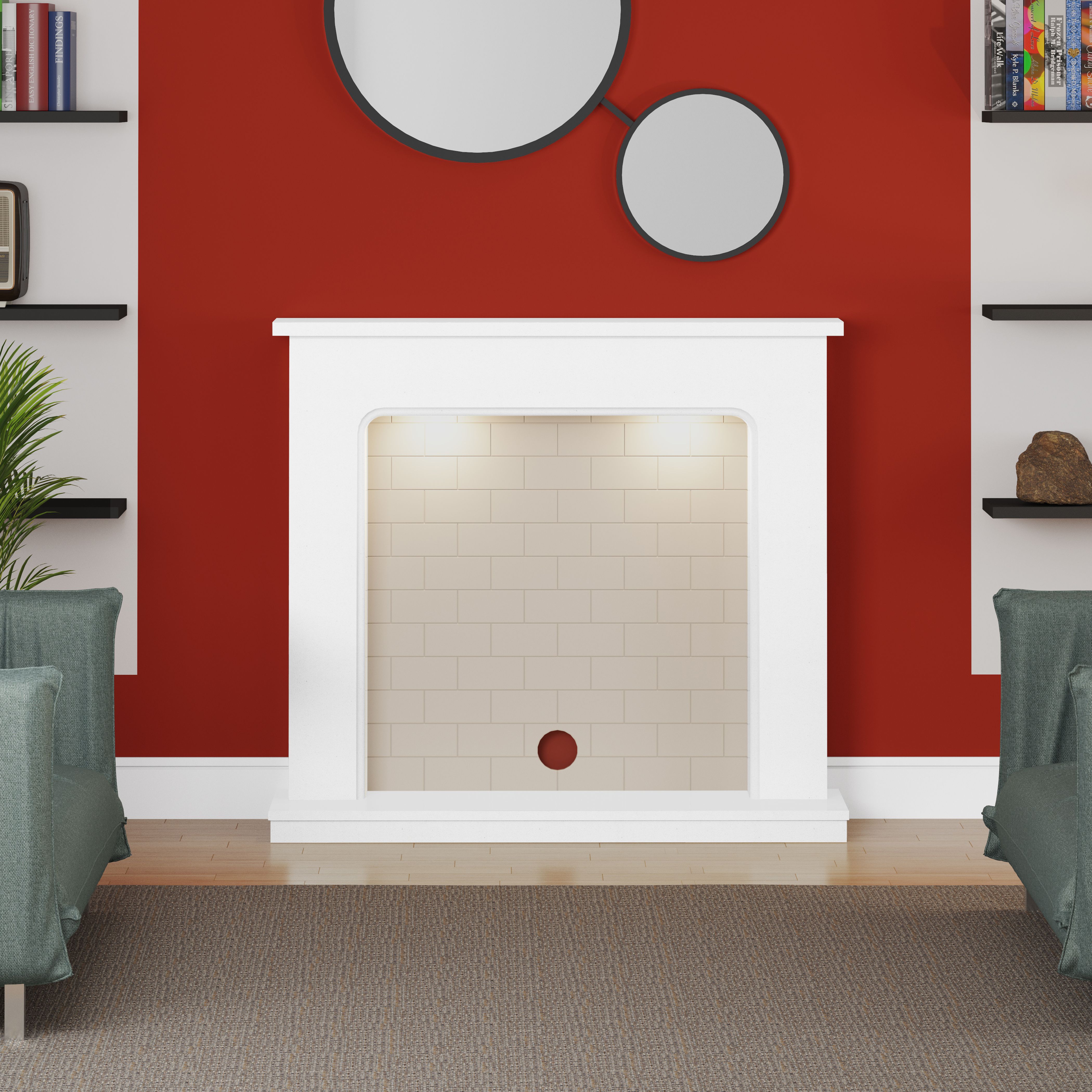 Be Modern Fontwell Cashmere & white Fire surround set with Lights ...