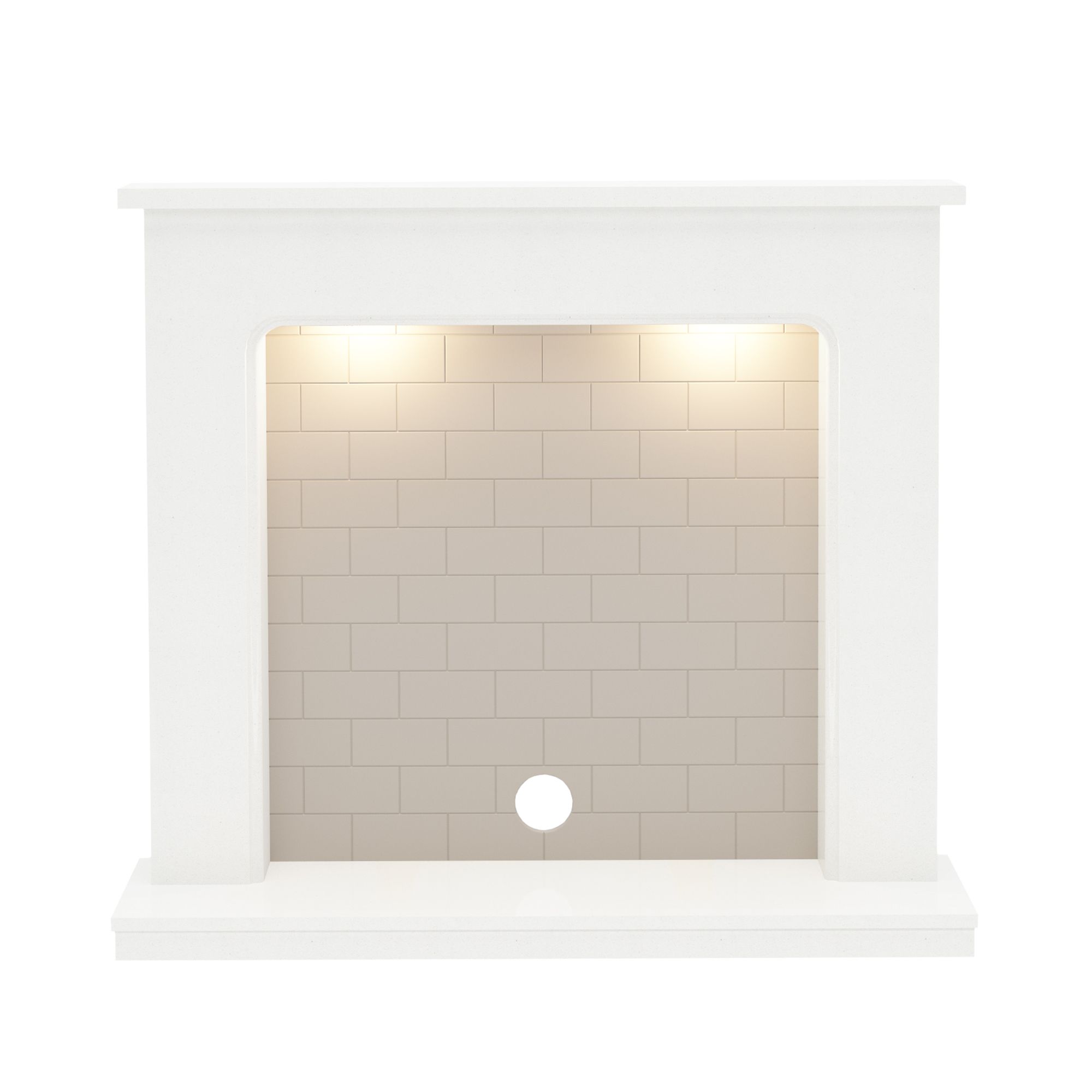 Be Modern Fontwell Cashmere & white Fire surround set with Lights ...