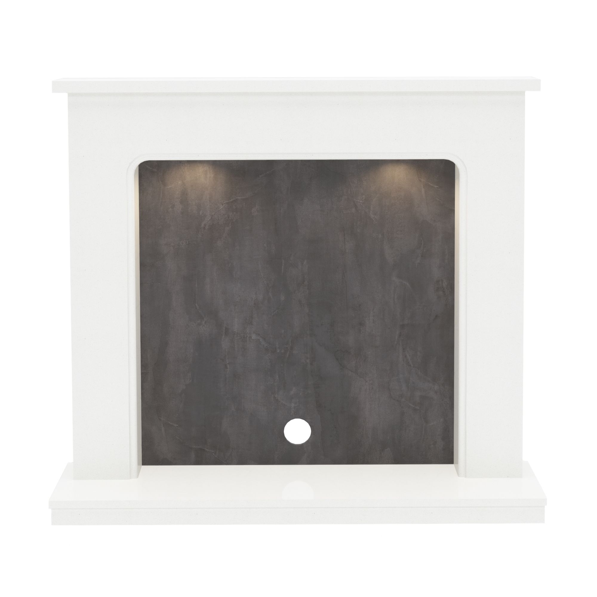 Be Modern Fontwell White marble & Slate effect Fire surround set with ...