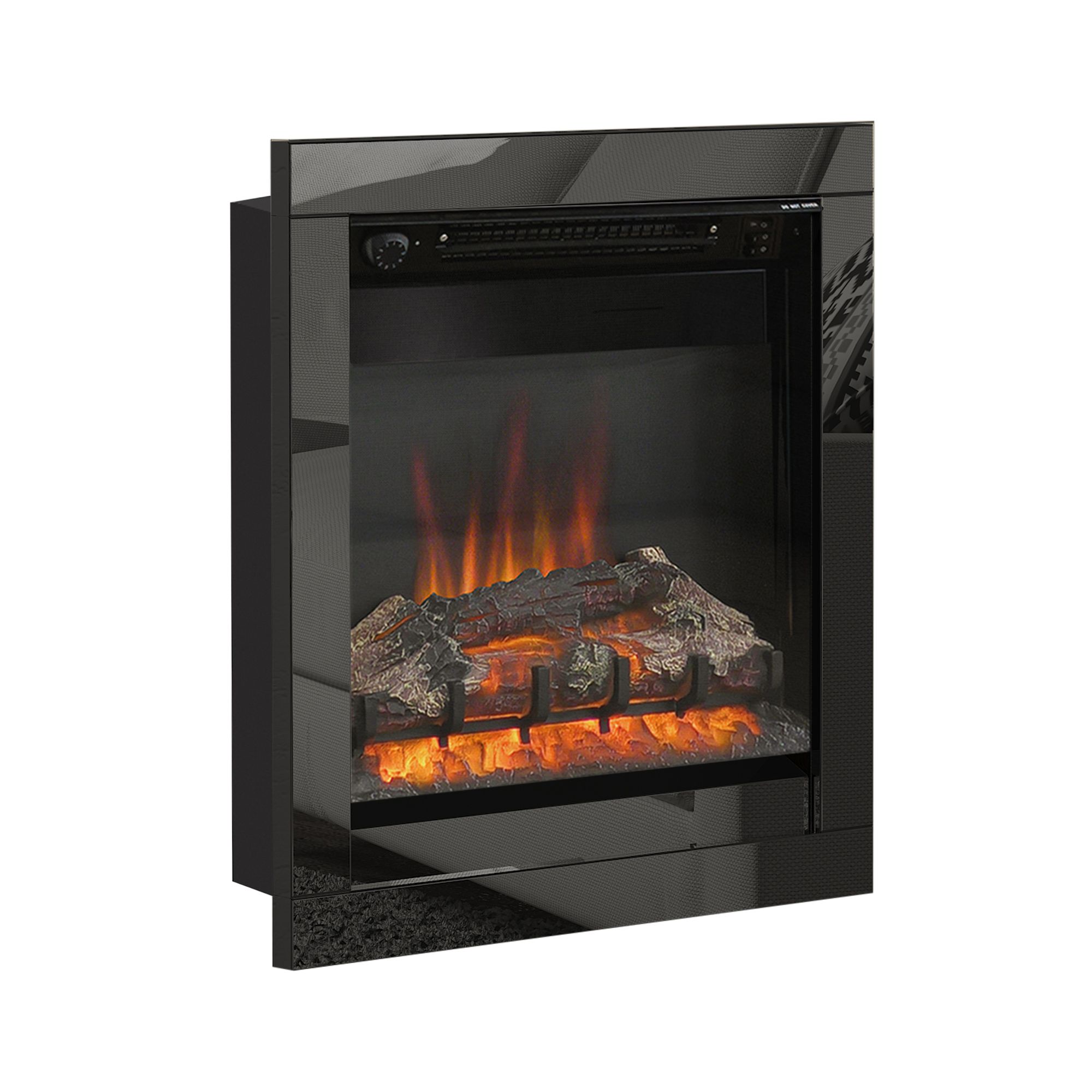 Be Modern Hagen 2kW Black Chrome effect Inset Electric Fire (H)565mm (W ...