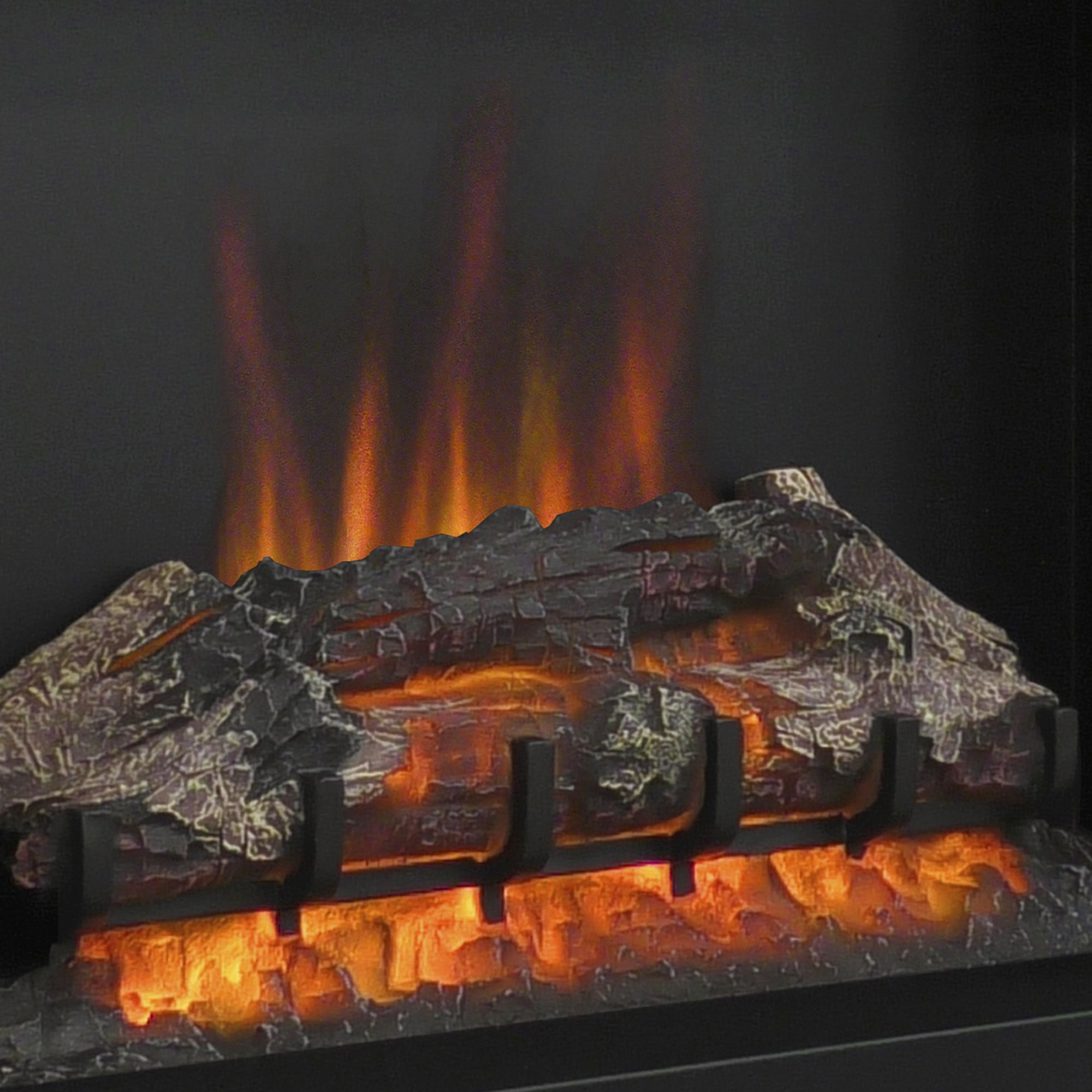 Be Modern Hagen 2kW Black Chrome effect Inset Electric Fire (H)565mm (W ...