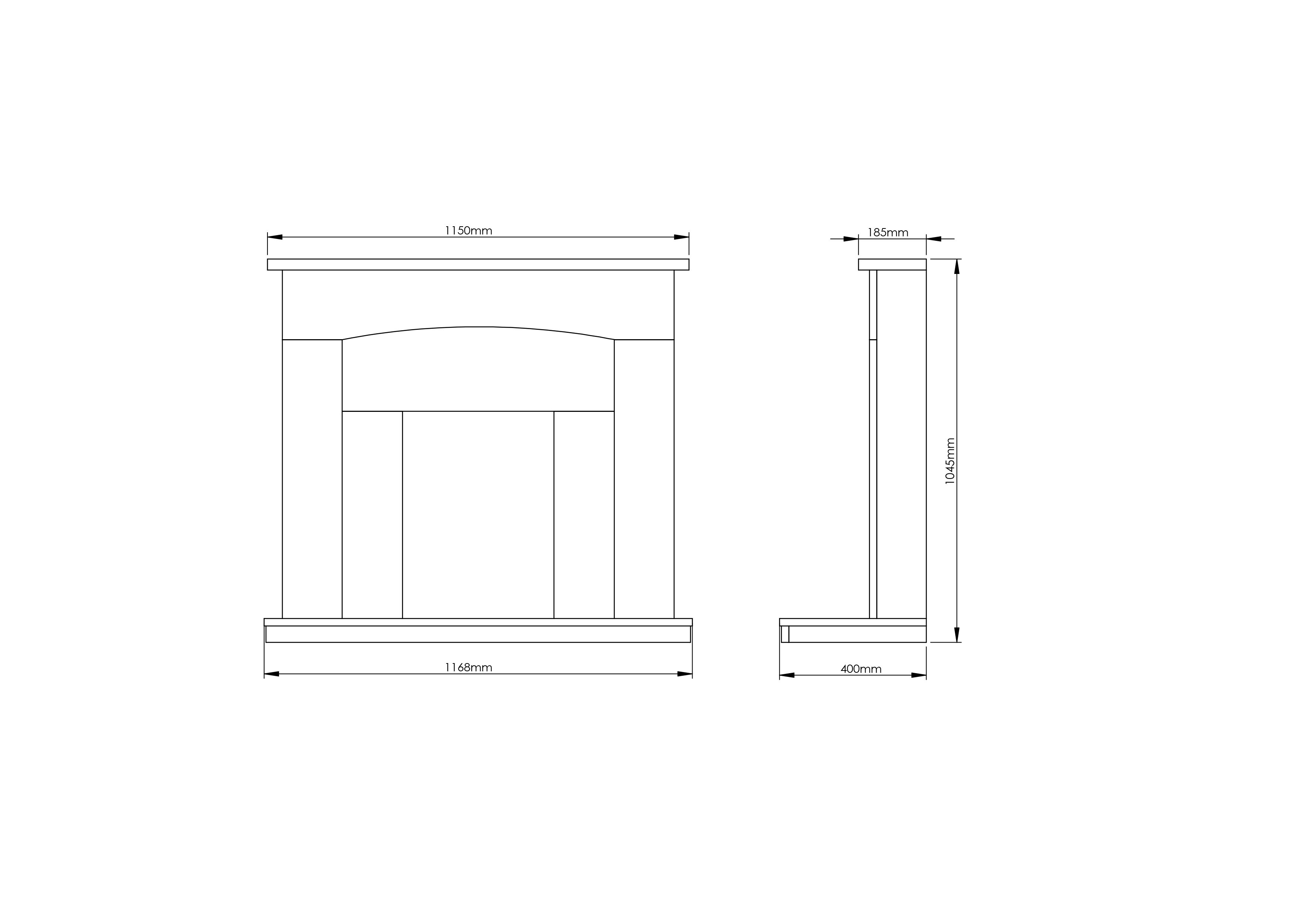 Be Modern Midland White Micro-marble Fireplace surround set